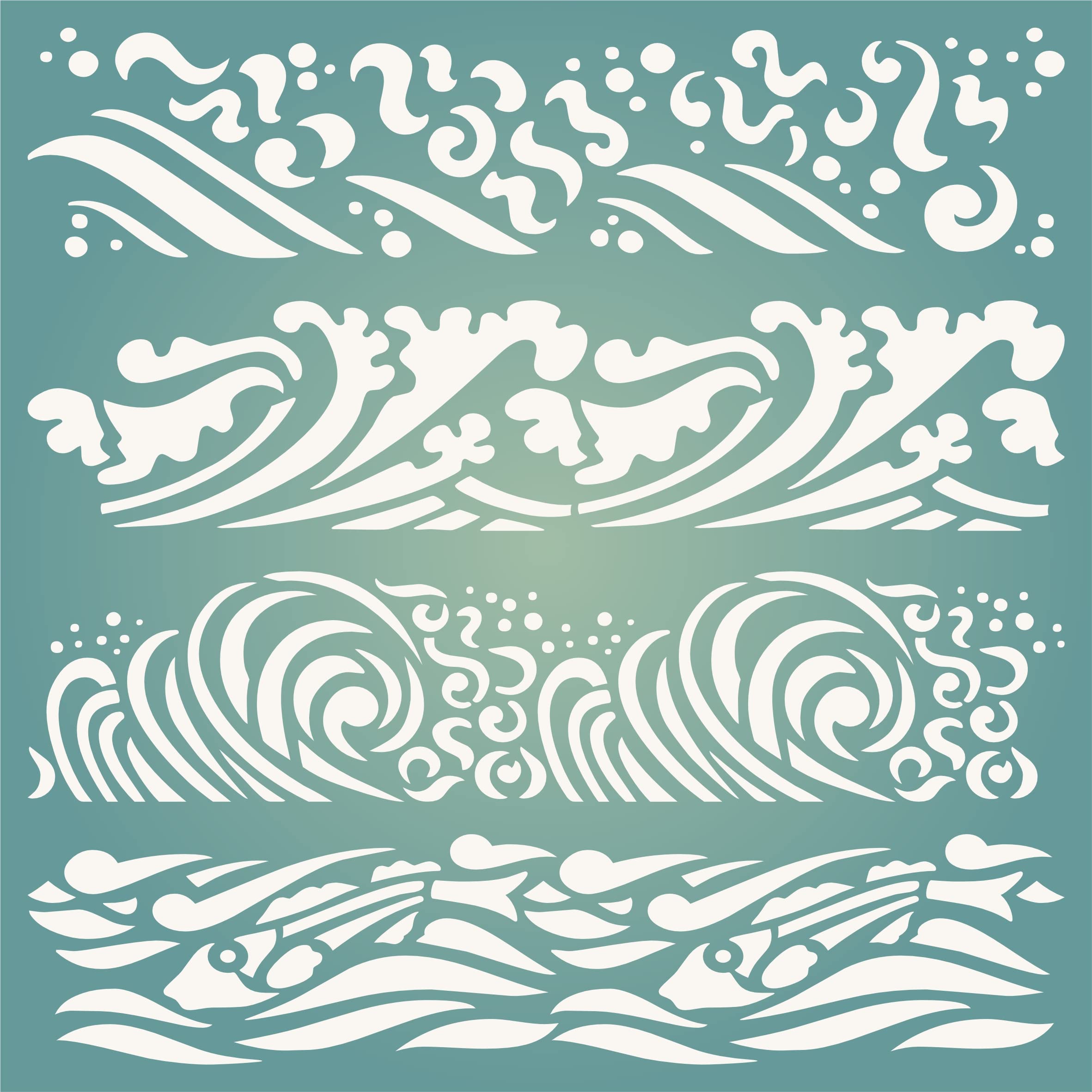 Ocean Wave Border Stencil Ocean Waves Vector Art, Icons, And Graphics