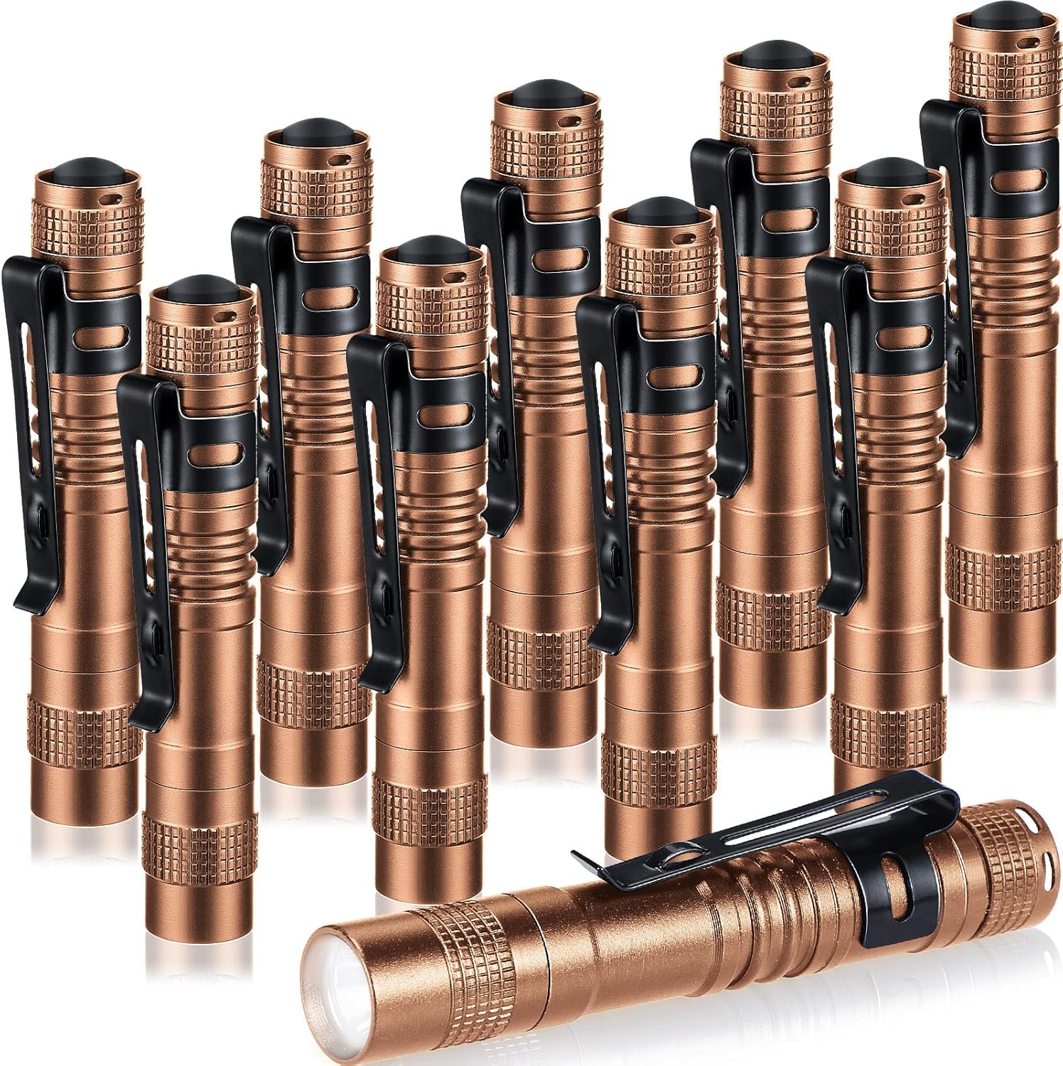 Hortsun 10 Pcs Mini Flashlight Bulk LED Pen with Pocket Small ...