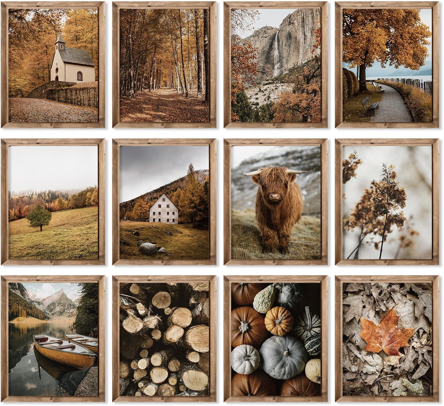 Amazon.com: JarThenaAMCS 12Pcs Thanksgiving Wall Art Prints Nature ...