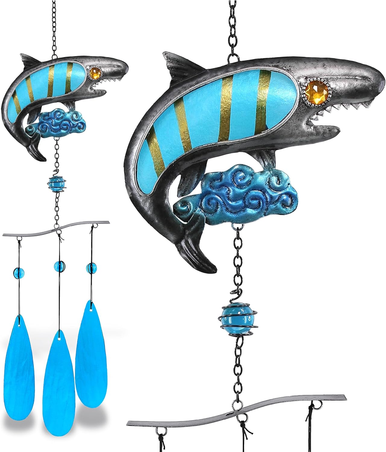 Amazon.com : CoTa Global Shark Wind Chime - Handmade Glass and Metal ...