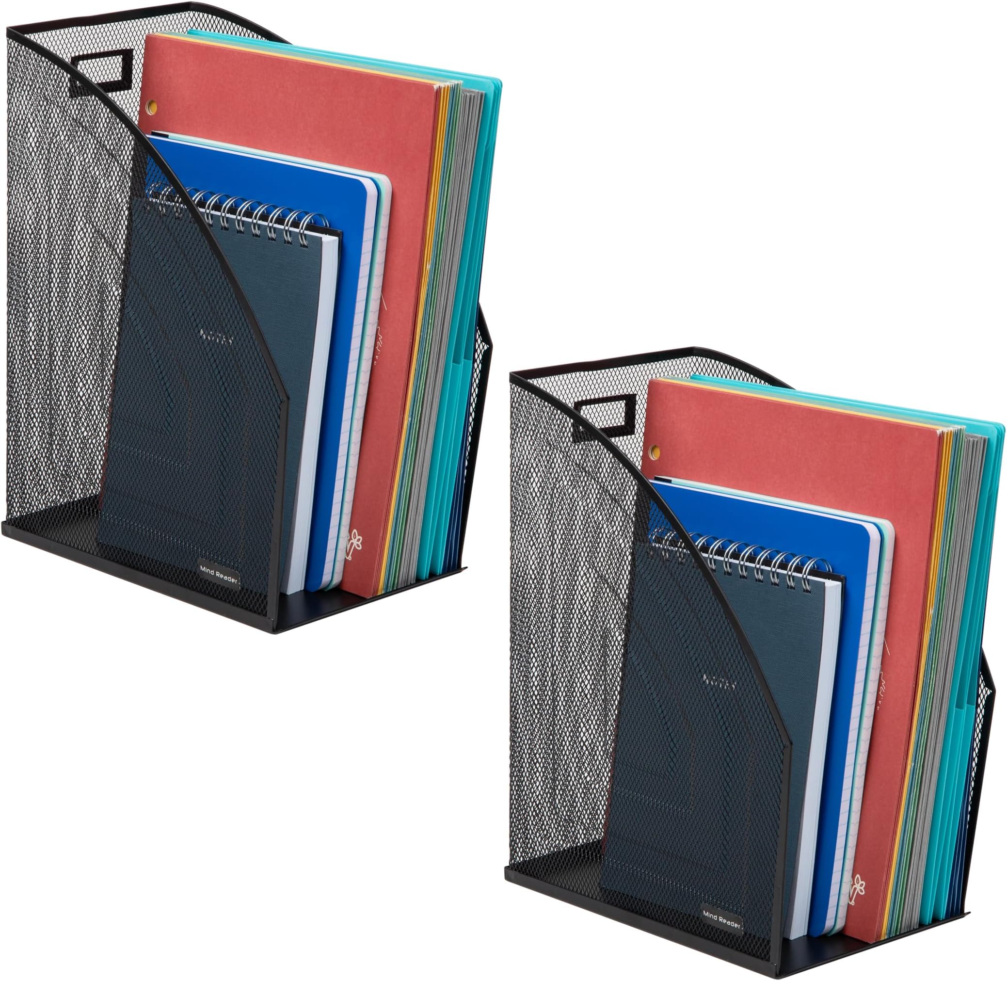 Amazon.com : PerKoop 2 Pcs Mesh Magazine File Holder Metal Wooden ...