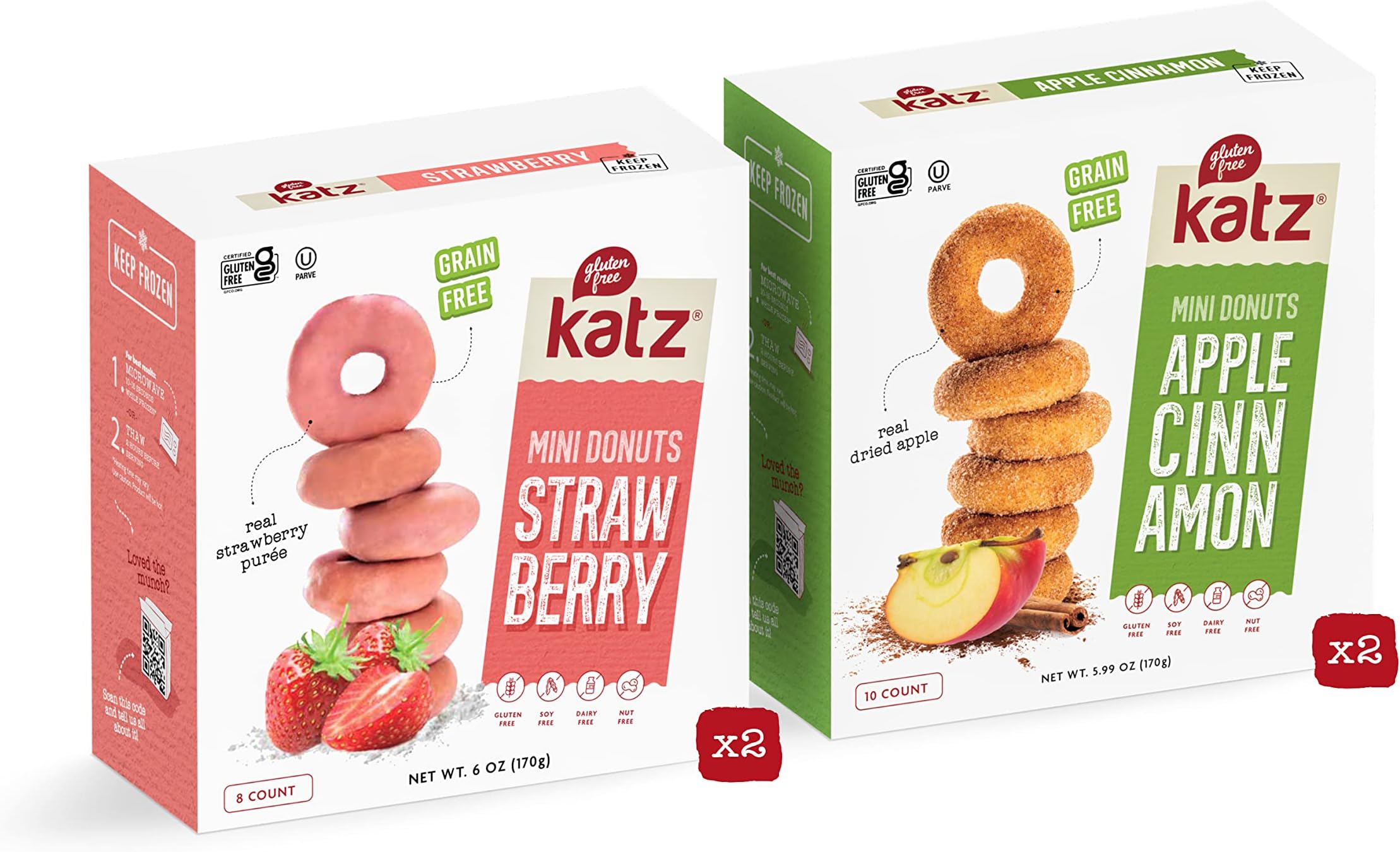Amazon.com: Katz Gluten Free Snacks Mini Donuts Variety Pack. Includes ...