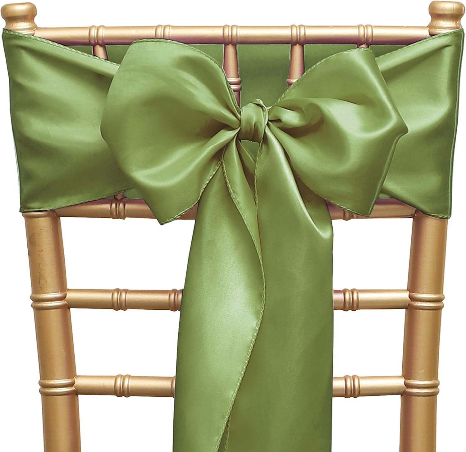 Amazon.com: ZSJFMF Pack of 50 Satin Sage Green Chair Sashes Bows 7 X ...