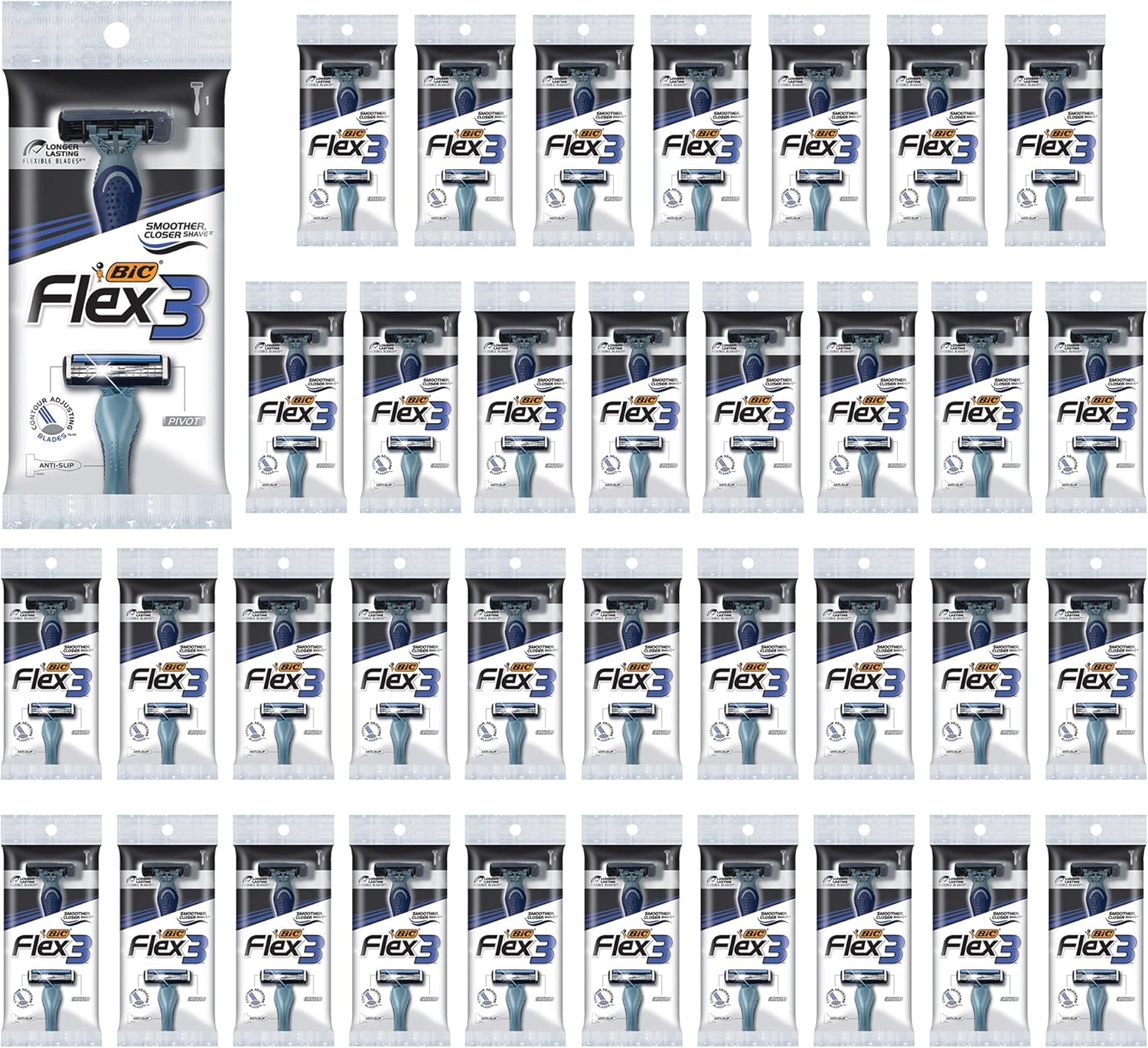 Amazon.com: BIC Flex 3 Men's 3-Blade Disposable Shaving Razor (Pack of ...