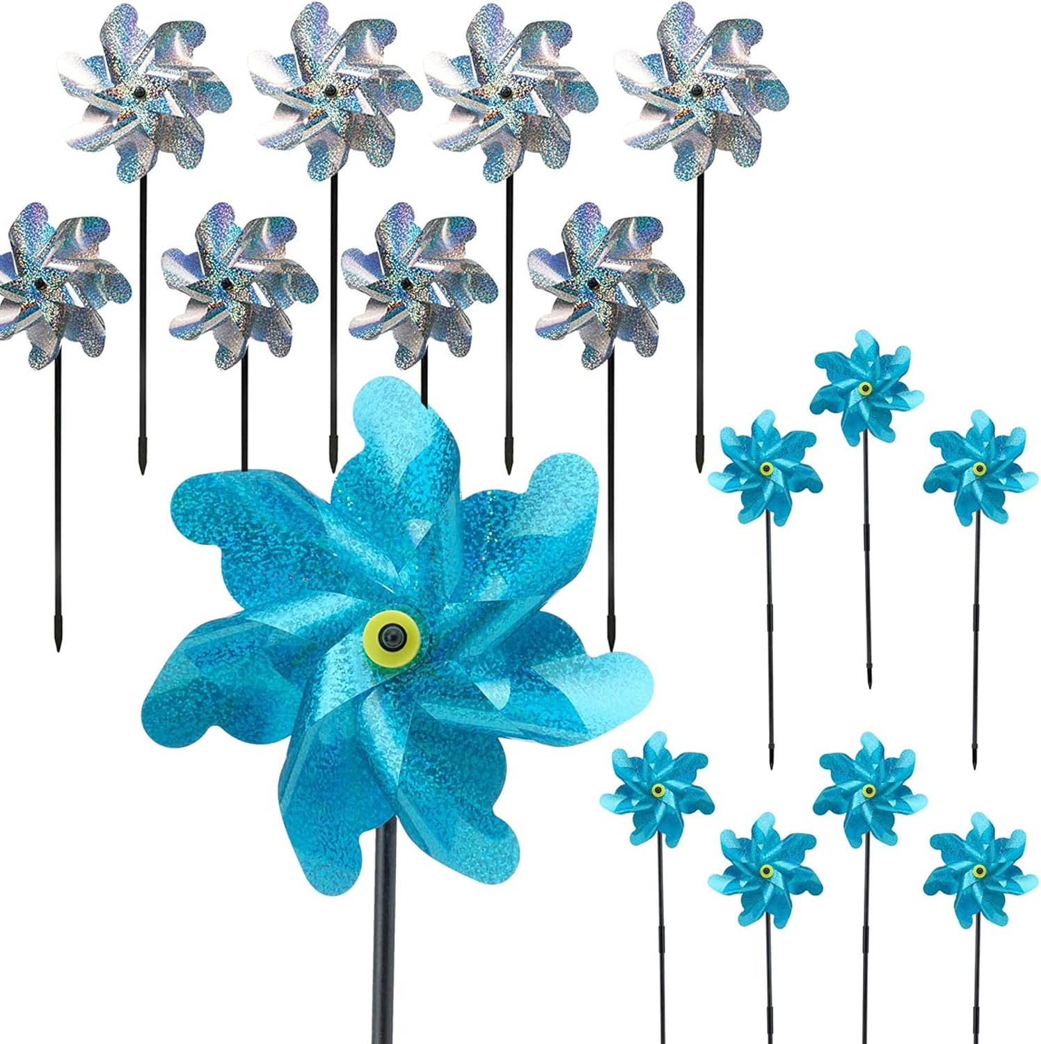 Amazon.com: BIRD BLINDER Premium PinWheels Sparkly Blue Holographic ...