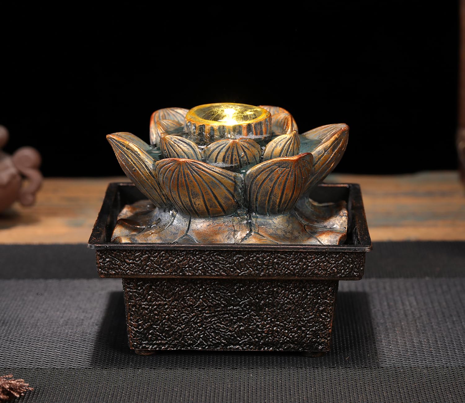 Amazon.com: Tabletop Water Fountain Desktop Indoor Waterfall Fountain ...