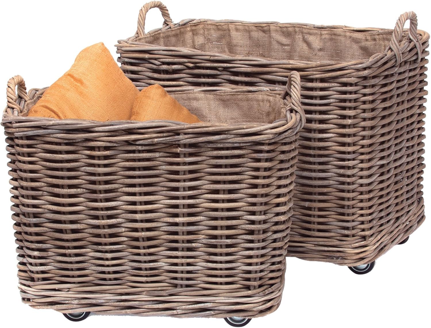 Amazon.com: Skalny 2 Piece Kooboo Rectangle Rattan Storage Container ...