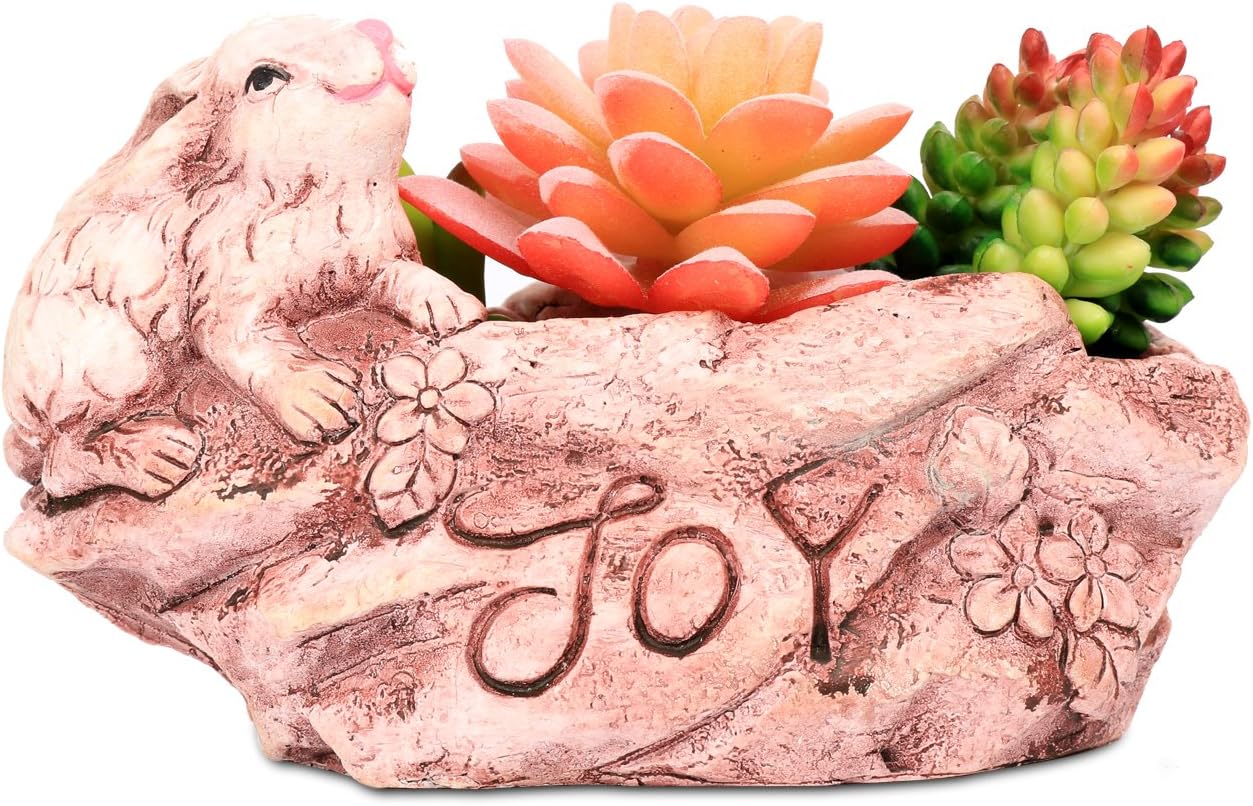 Amazon.com : ROSE CREATE 7.0 Inches Rabbit Planter, Little Animal ...