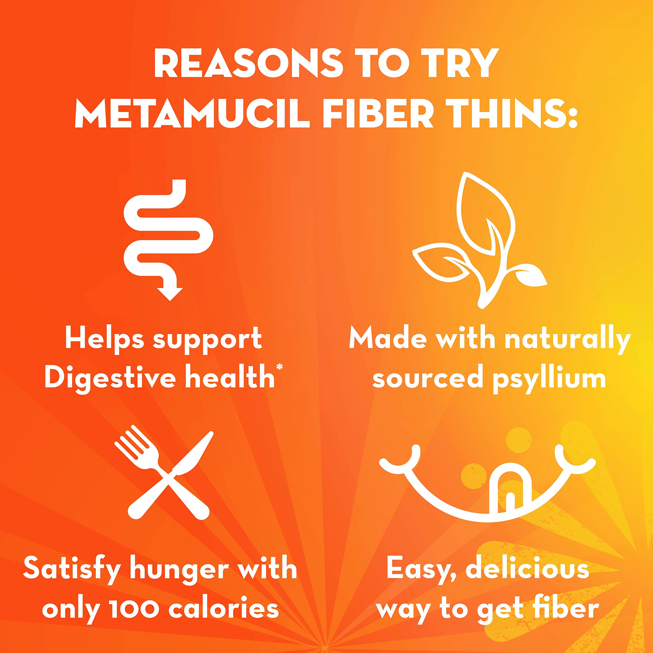 Snapklik.com : Metamucil Fiber Thins, Daily Psyllium Husk Fiber ...