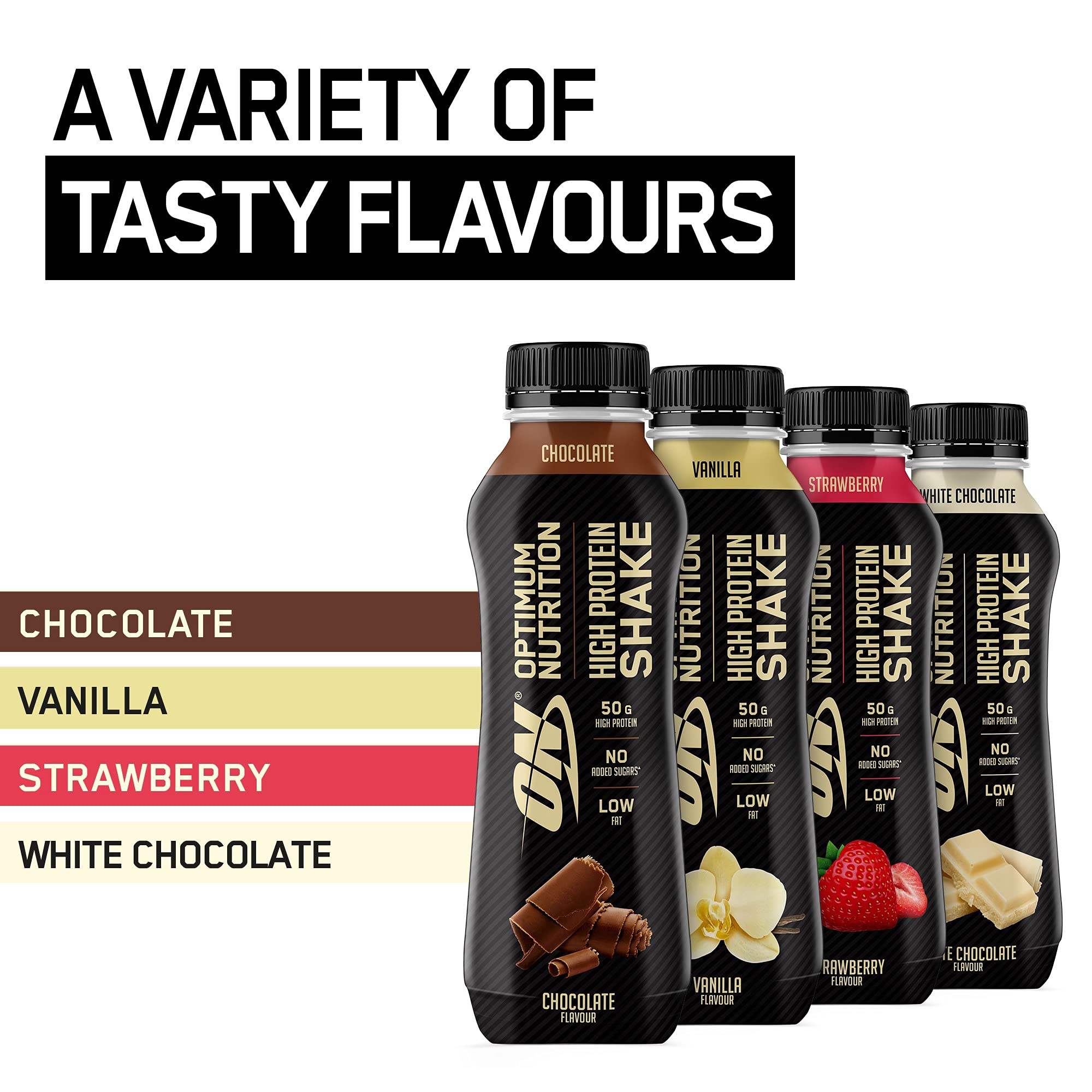 Optimum Nutrition ON High Protein Shake Bottles, Ready To Drink Post ...
