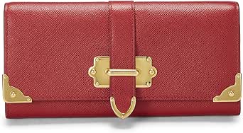 Amazon.com: Prada, Pre-Loved Red Saffiano Cahier Wallet, Red : Luxury ...