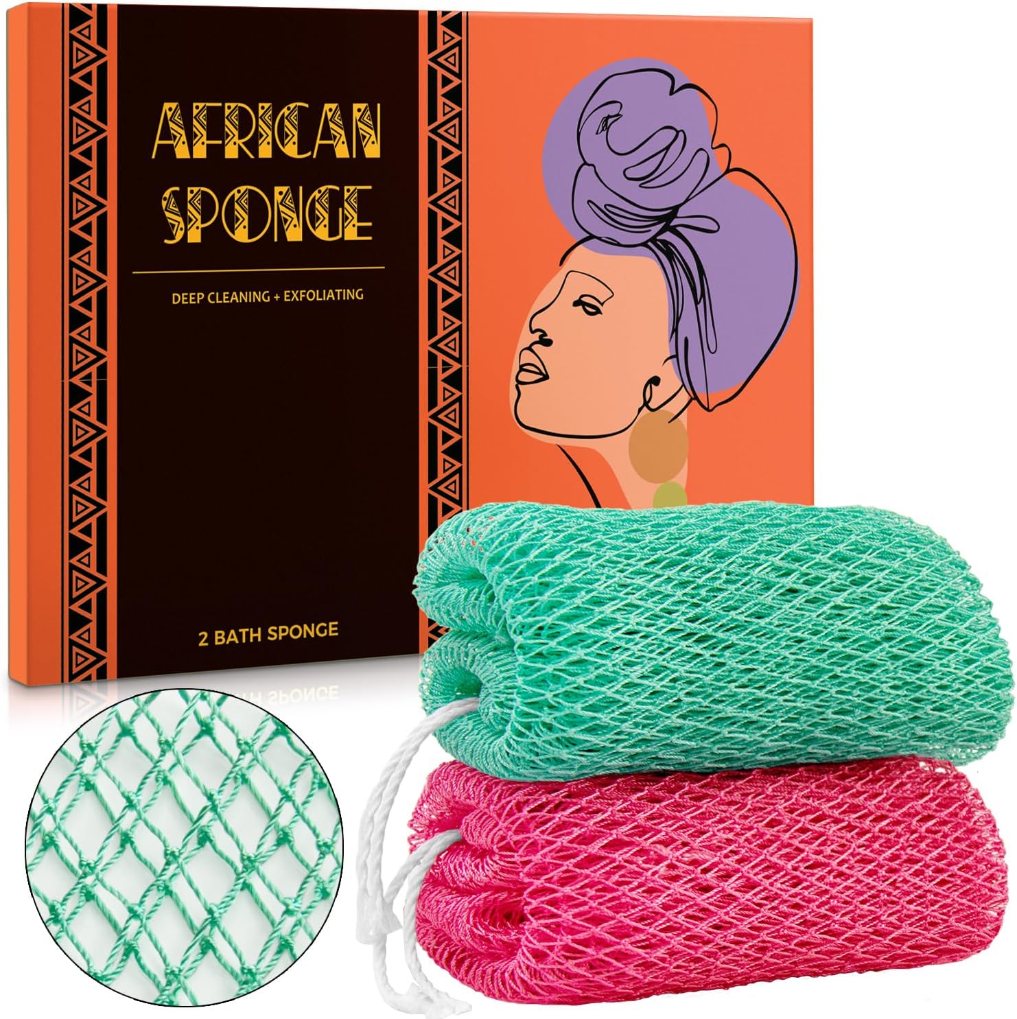 Amazon.com: African Net Sponge Authentic - 2 Pieces Real African ...