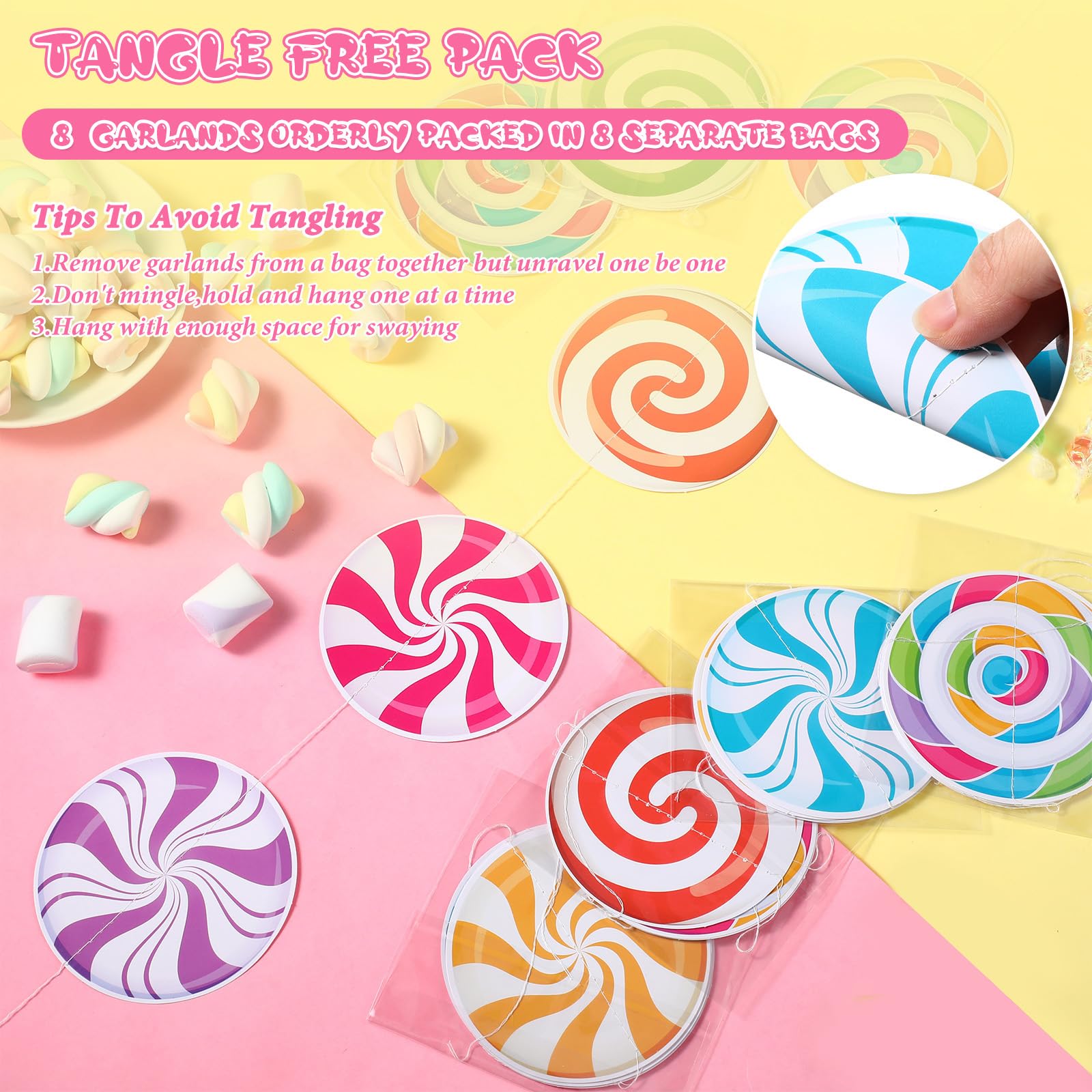 Snapklik.com : 8 Pieces Candy Party Decorations Candyland Paper ...