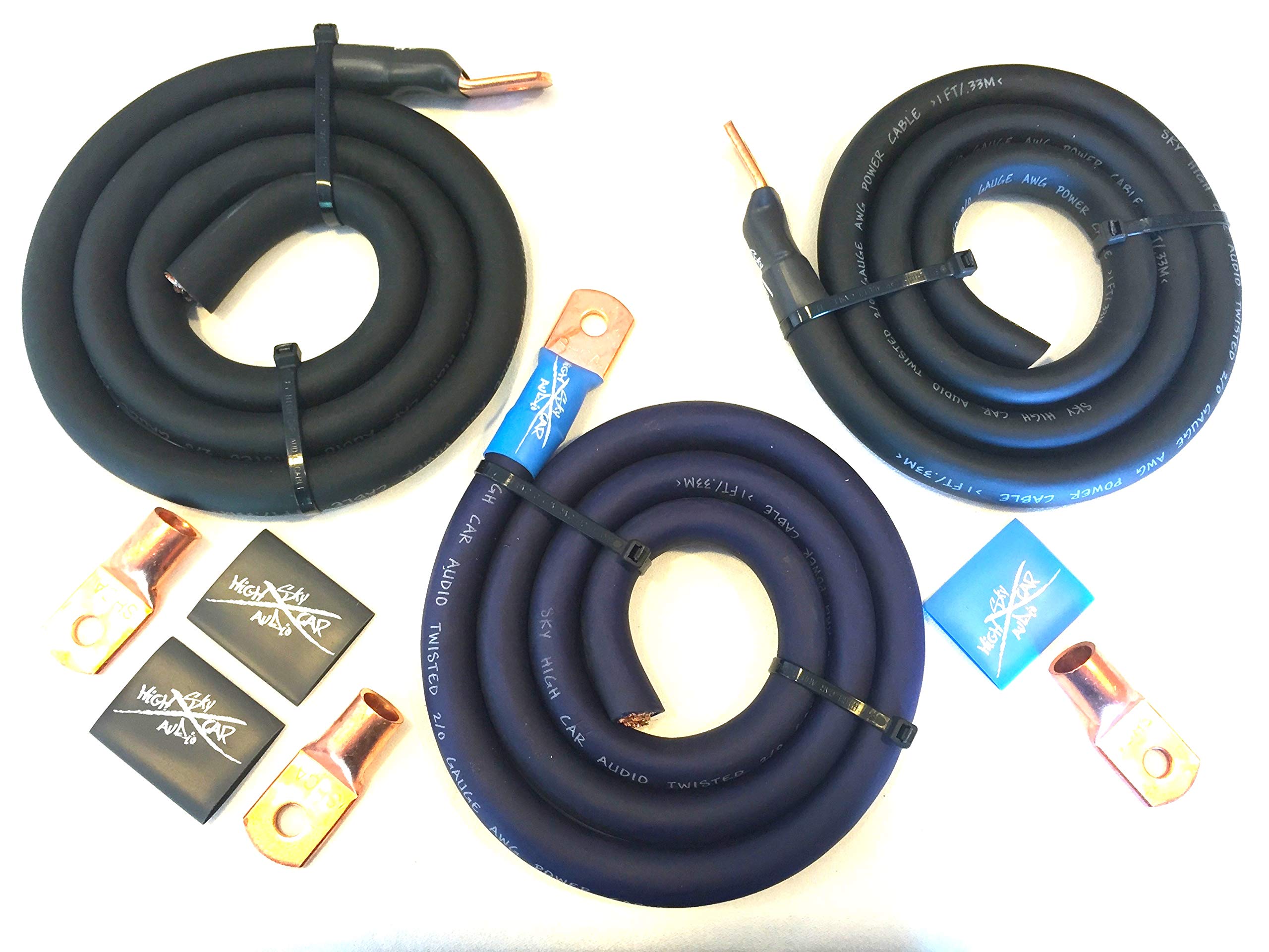 Amazon.com: Sky High Oversized 1/0 Gauge AWG Big 3 Upgrade Blue/Black ...