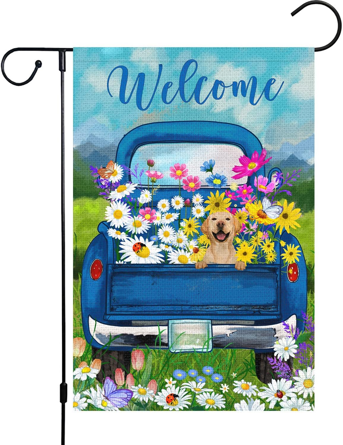 Amazon.com : Welcome Spring Garden Flag 12x18 Double Sided, Burlap ...