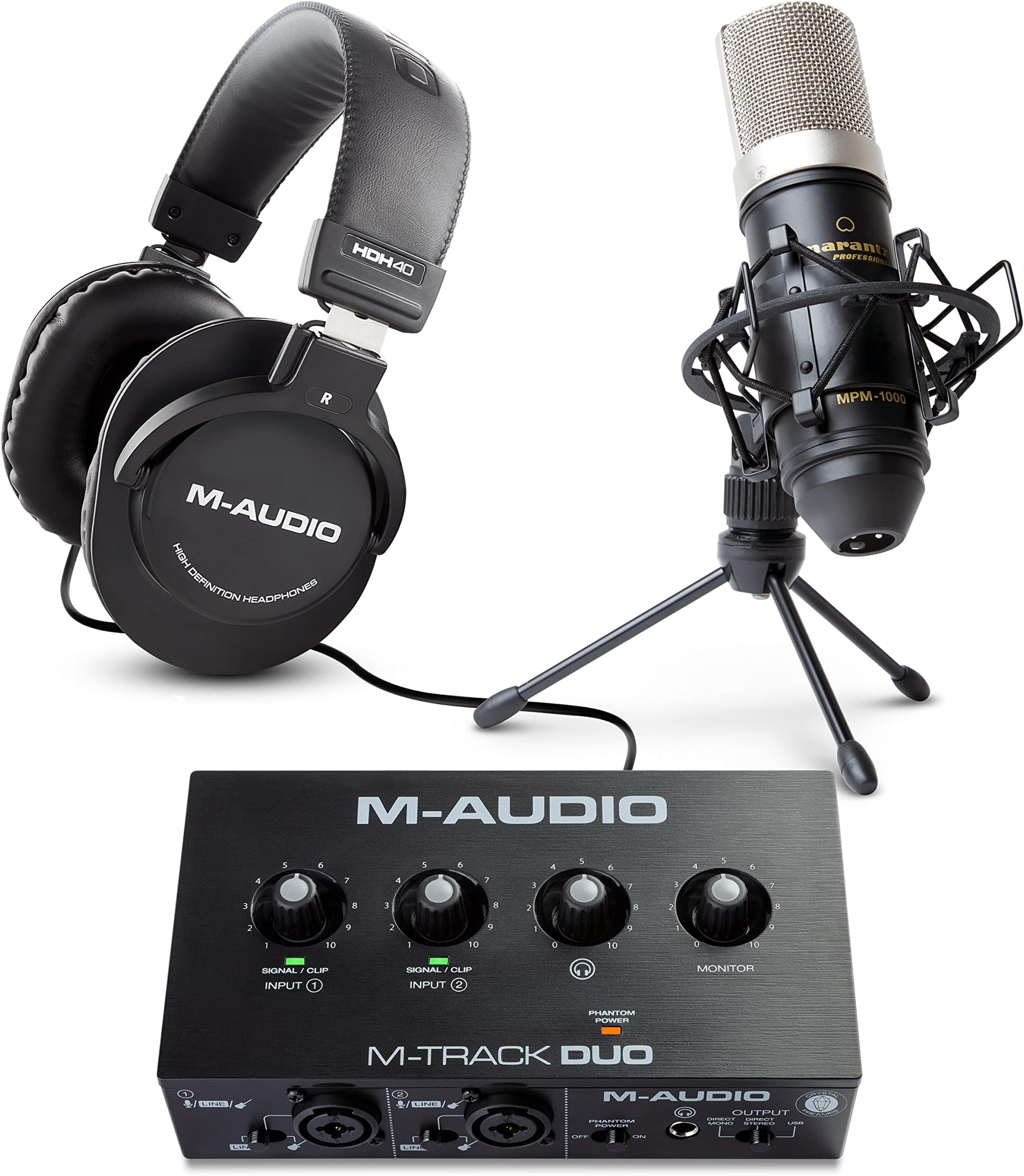 Professional studio recording bundle - M-Audio M-Track Duo USB Audio ...
