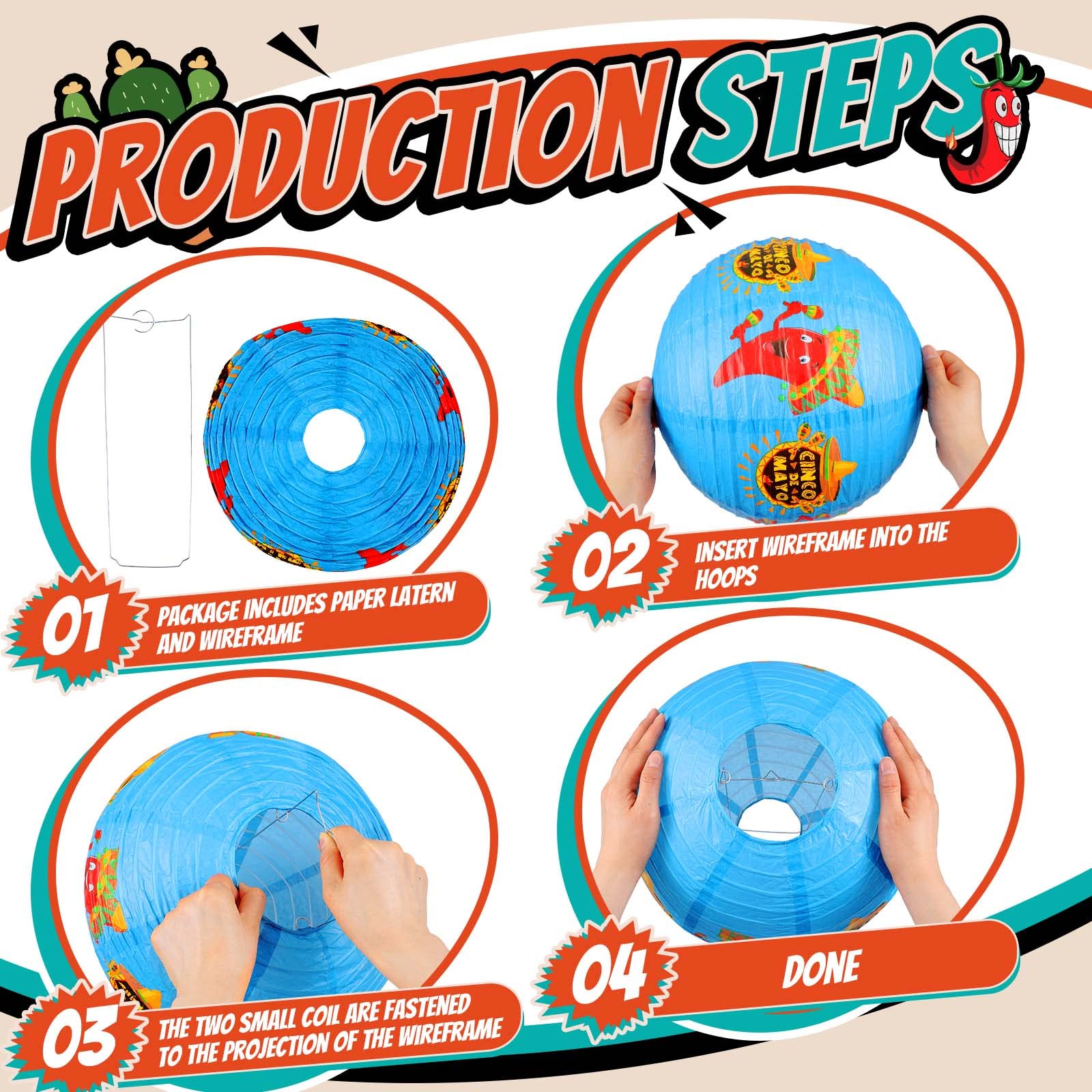 Snapklik.com : 24 Pcs Mexicano Paper Lanterns Mexicano Party ...
