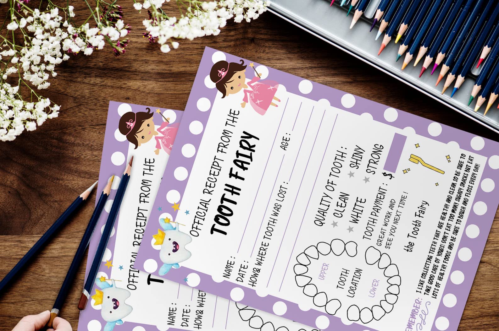 Snapklik.com : Tooth Fairy Paper Certificate For Kids, Tooth Fairy ...