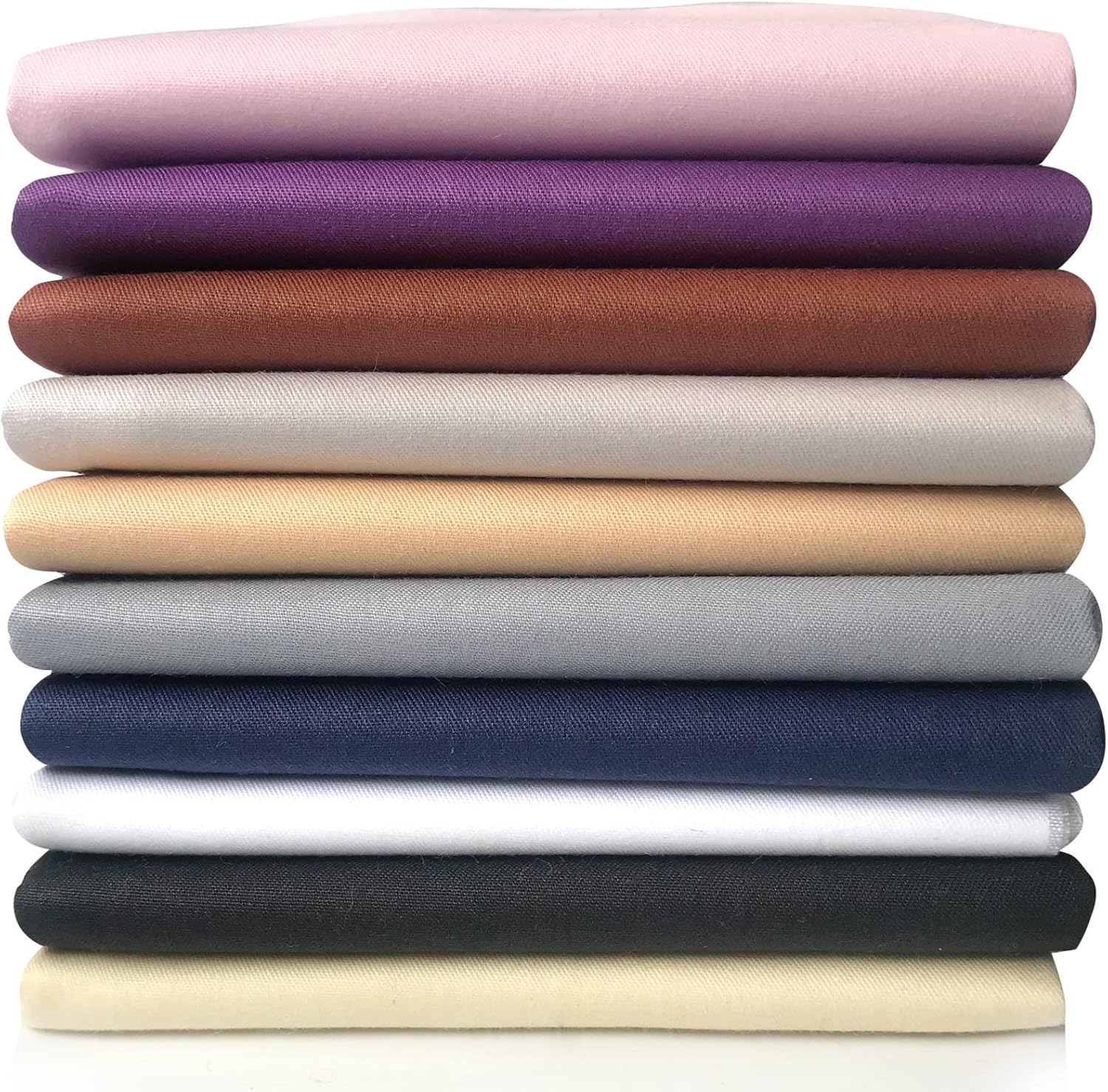 Qililandiy 10pcs 18x22 inches Solid Cotton Fabric Pure Plain Patchwork ...