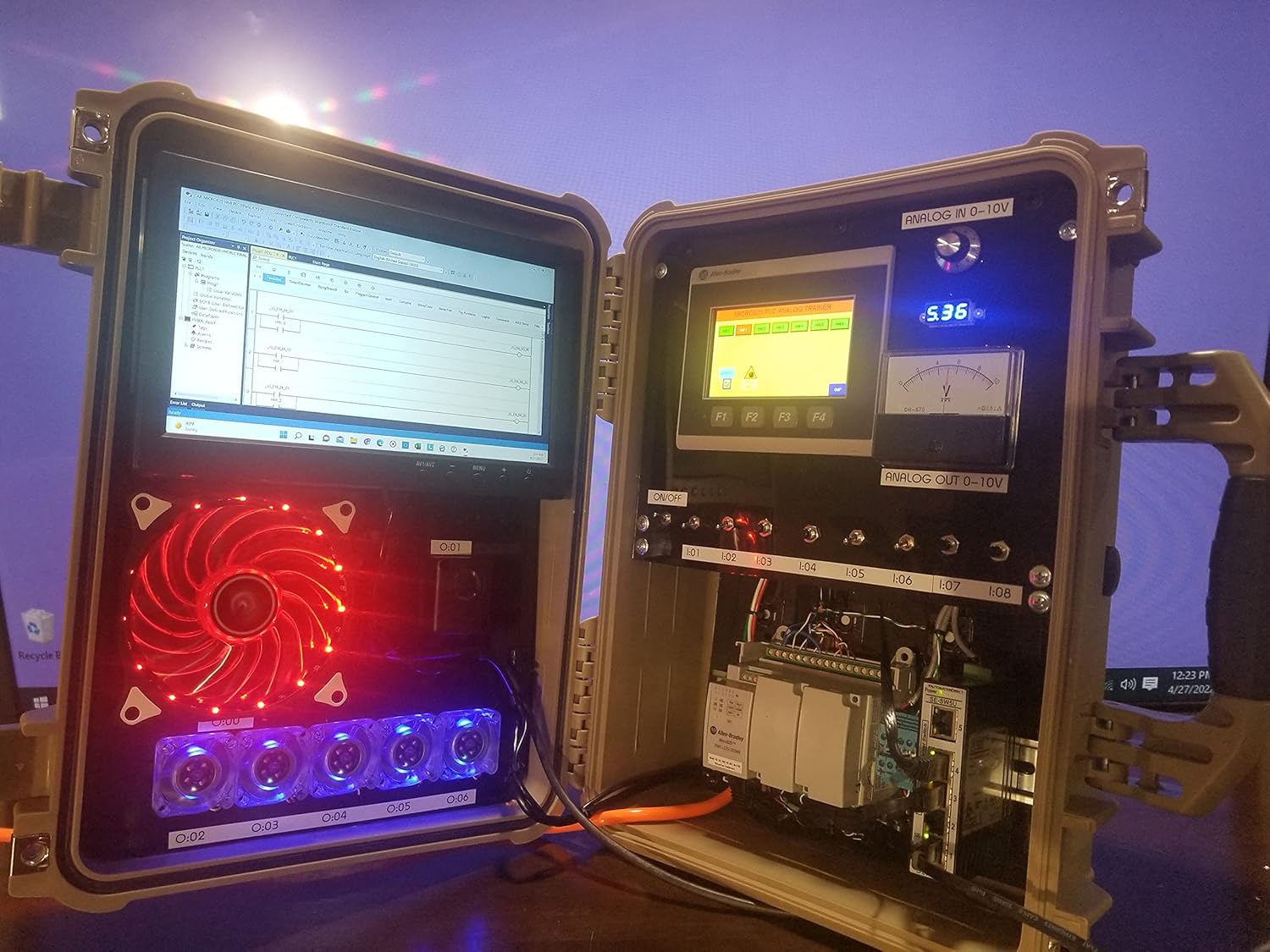 Amazon.com: Allen Bradley PLC Trainer Kit with HMI Panelview Analog in ...