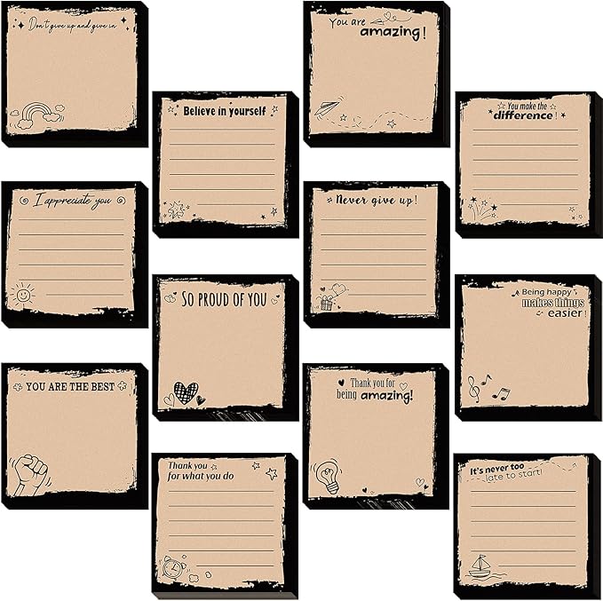 Amazon.com : Pasimy 12 Pcs Inspirational Sticky Notes 3 x 3 Inch ...