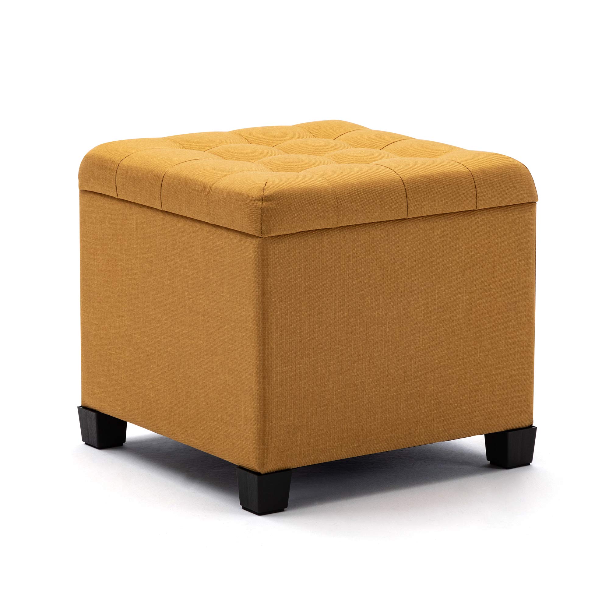 HNNHOME Pouffe Footstool Ottoman Storage Box, 45cm Cube Strong Wooden ...