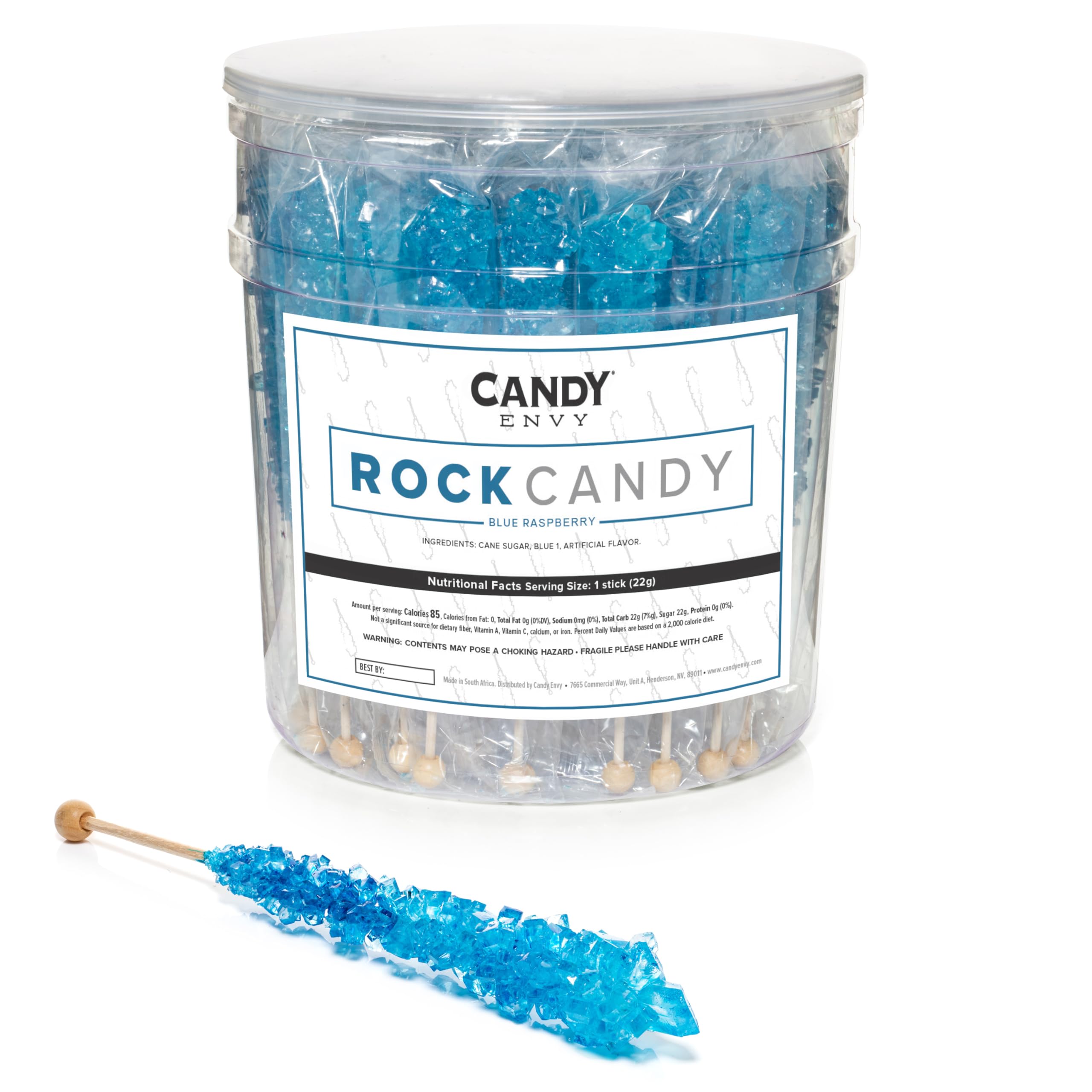 Amazon.com : Candy Envy - Blue Rock Candy Sugar Sticks - Blue Raspberry ...