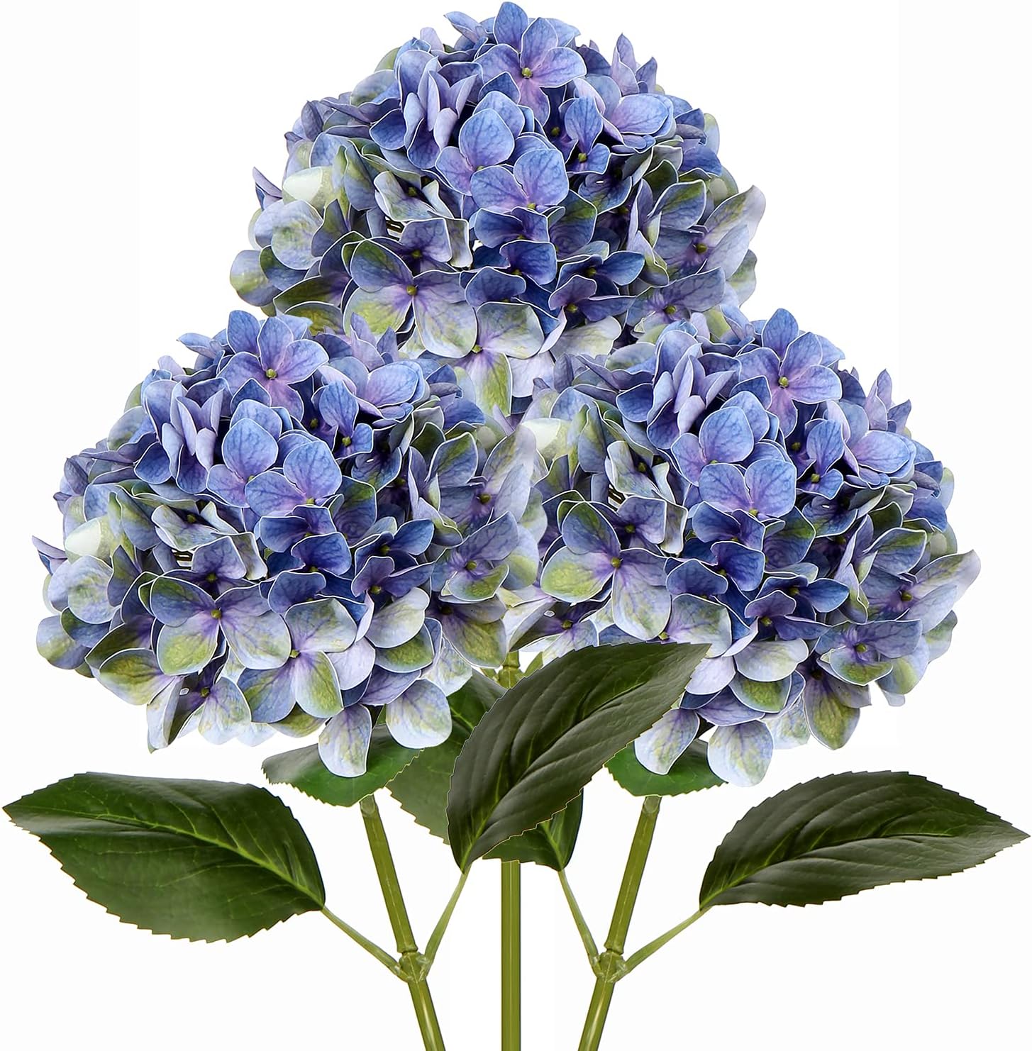 Amazon.com: Floral Home Artificial Blue Hydrangea Bush: 20-Inch ...