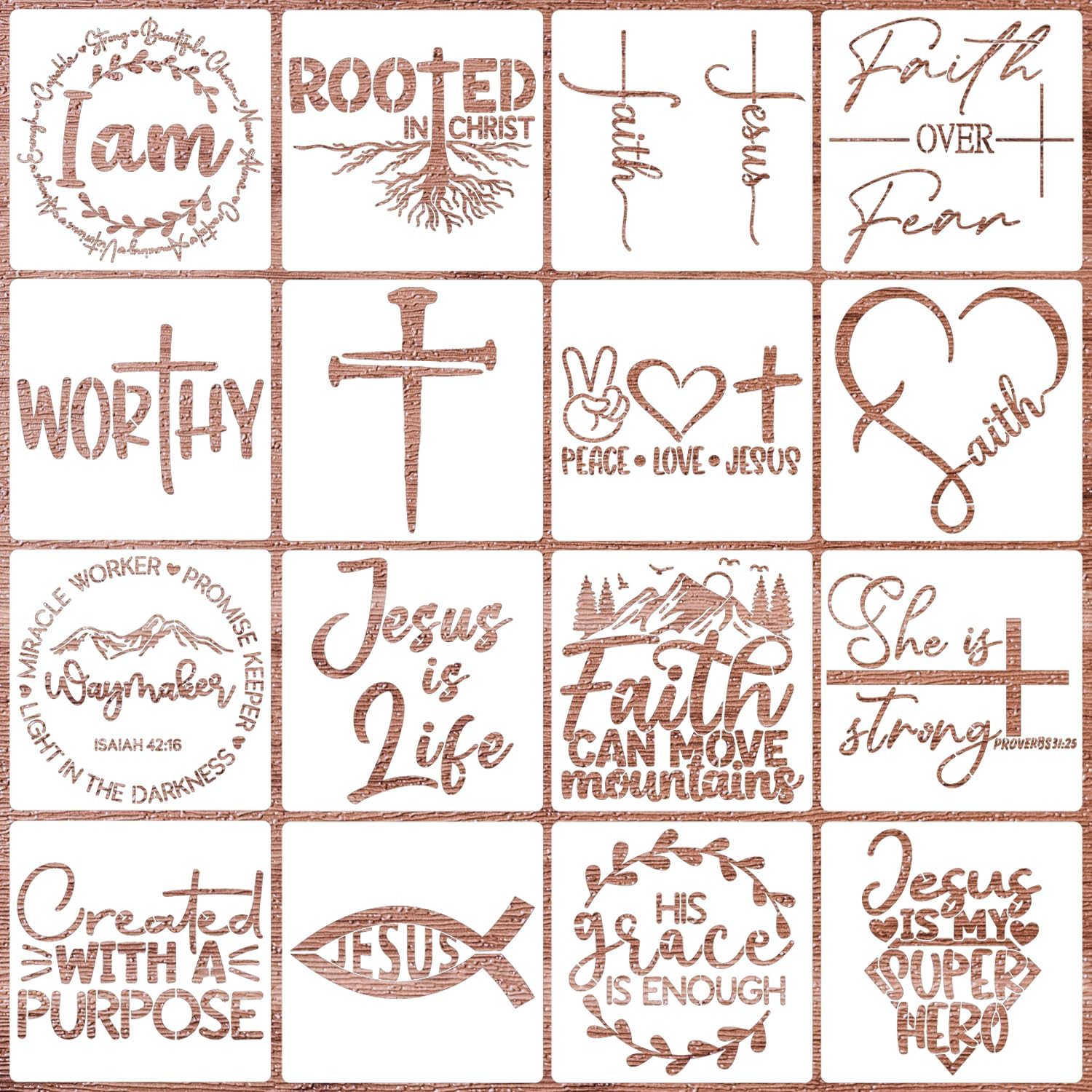 Amazon.com: 10PCS Children's Christian Faith Stencils with Quotes and ...