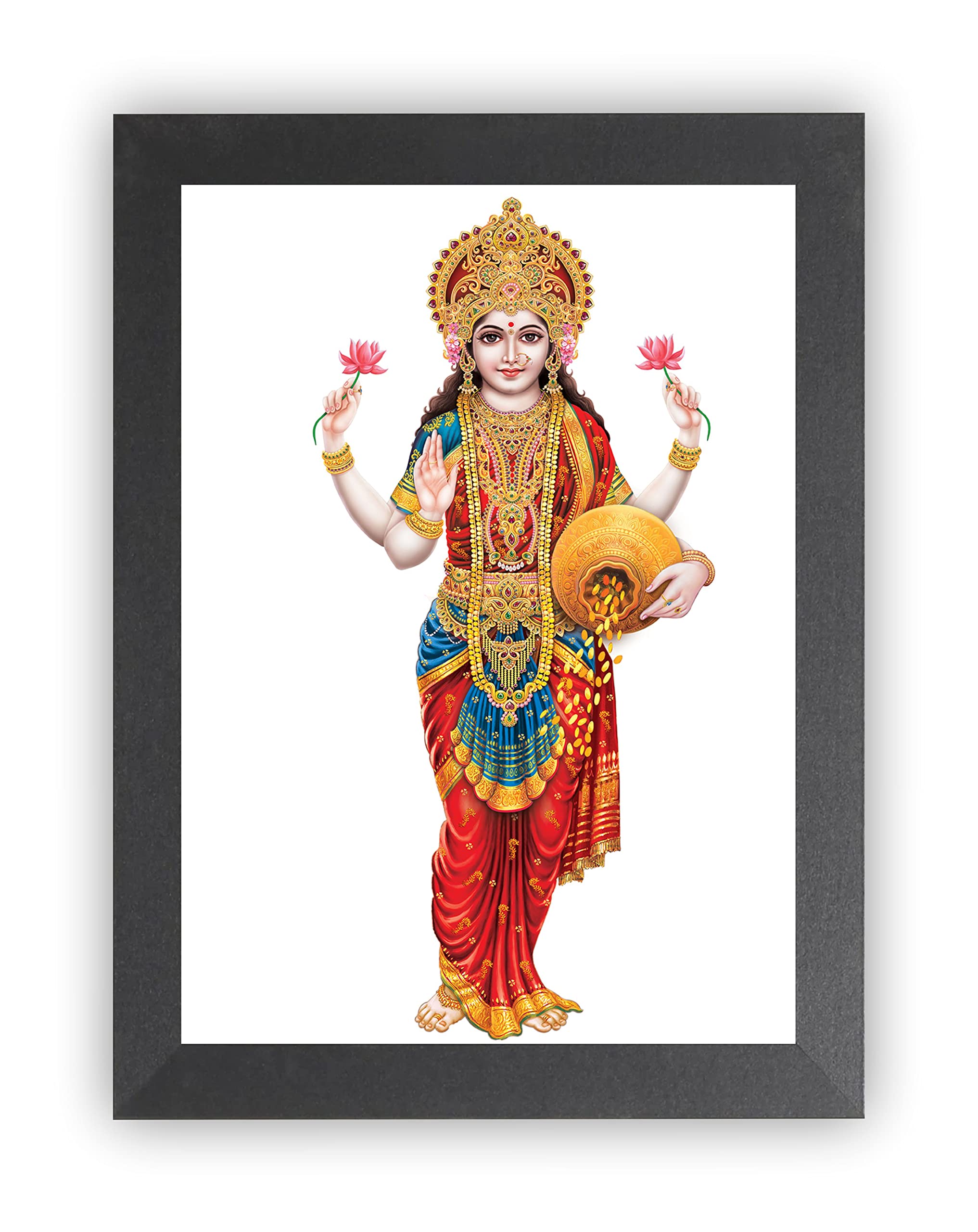 Buy Goddess Lakshmi Ganesh HD Photo Frame, Laxmi MATA Painting, Wall ...