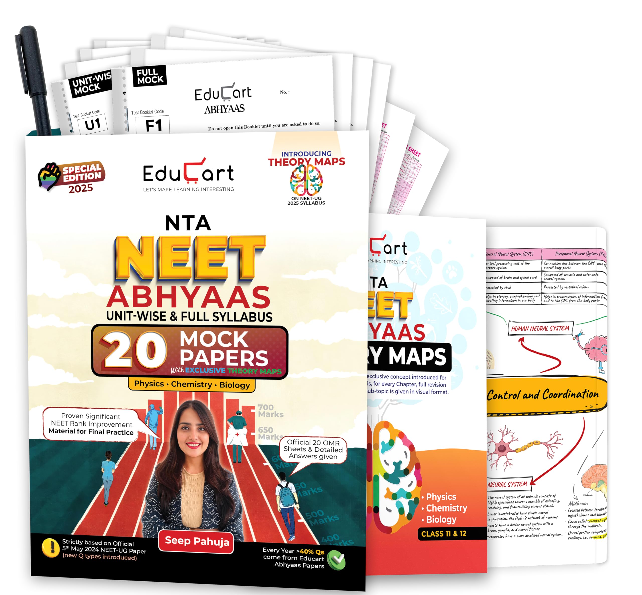 Educart Abhyaas 20 NEET UG Mock Papers 2025 - Full Syllabus & Unitwise ...