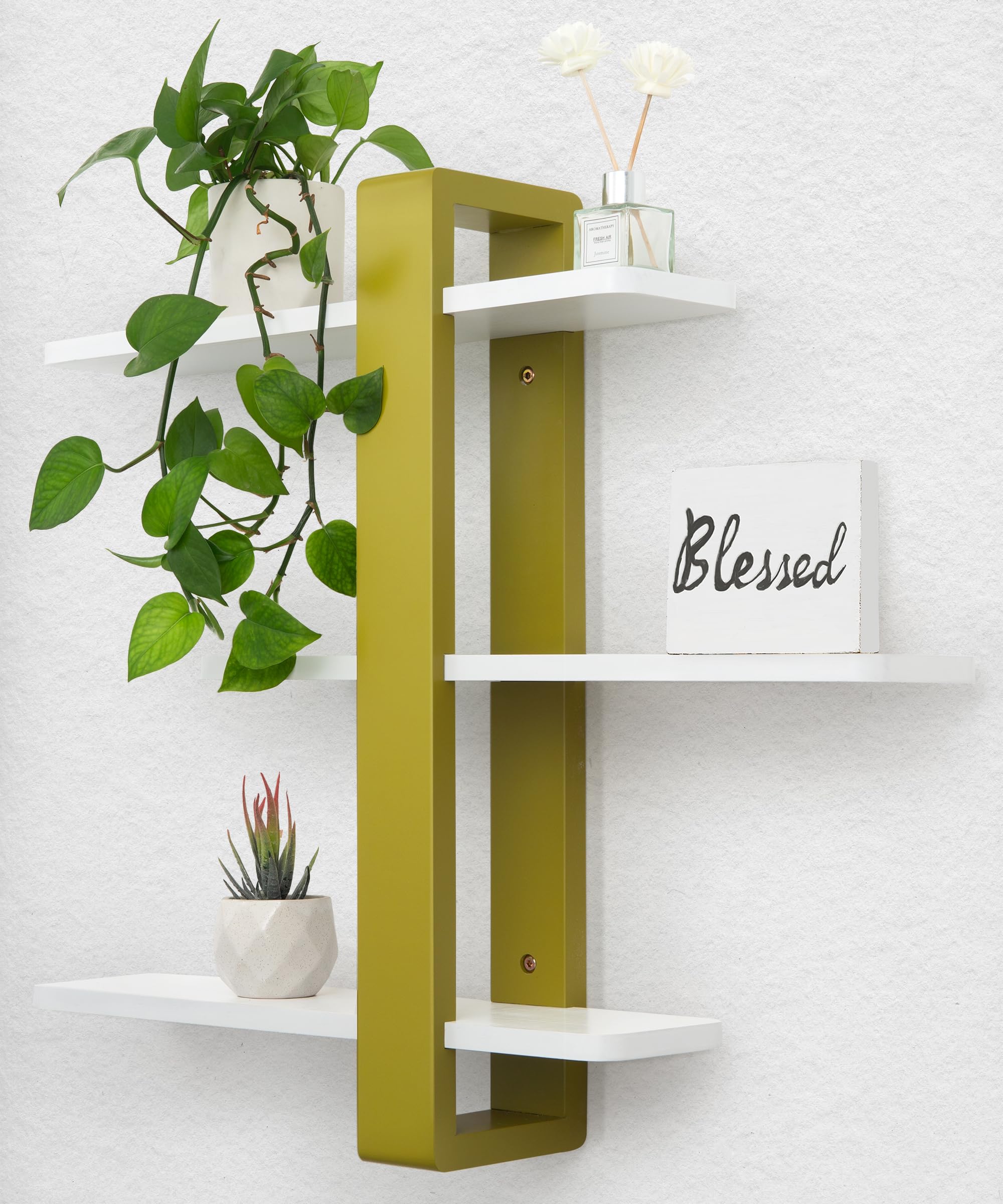Amazon.com: SUMGAR Green Floating Shelves for Wall Mounted Shelving ...