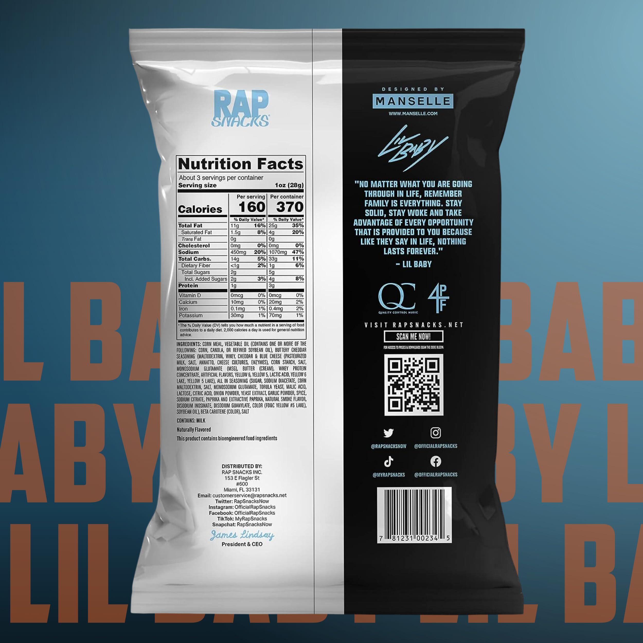 Snapklik.com : Rap Snacks Lil Baby All In Cheese Puffs 2.5 Oz Bags-Pack ...