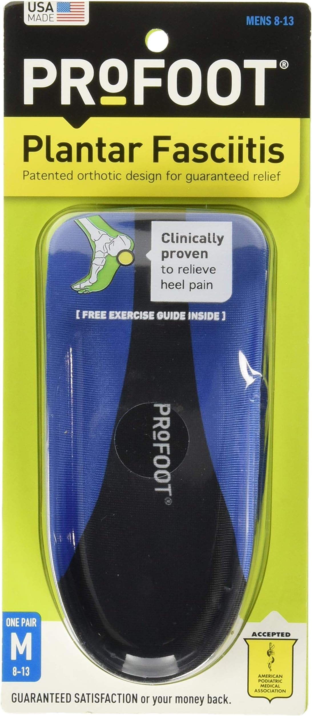 Amazon.com: ProFoot Plantar Fasciitis Heel Cup Insoles Mens, Shoe Size ...
