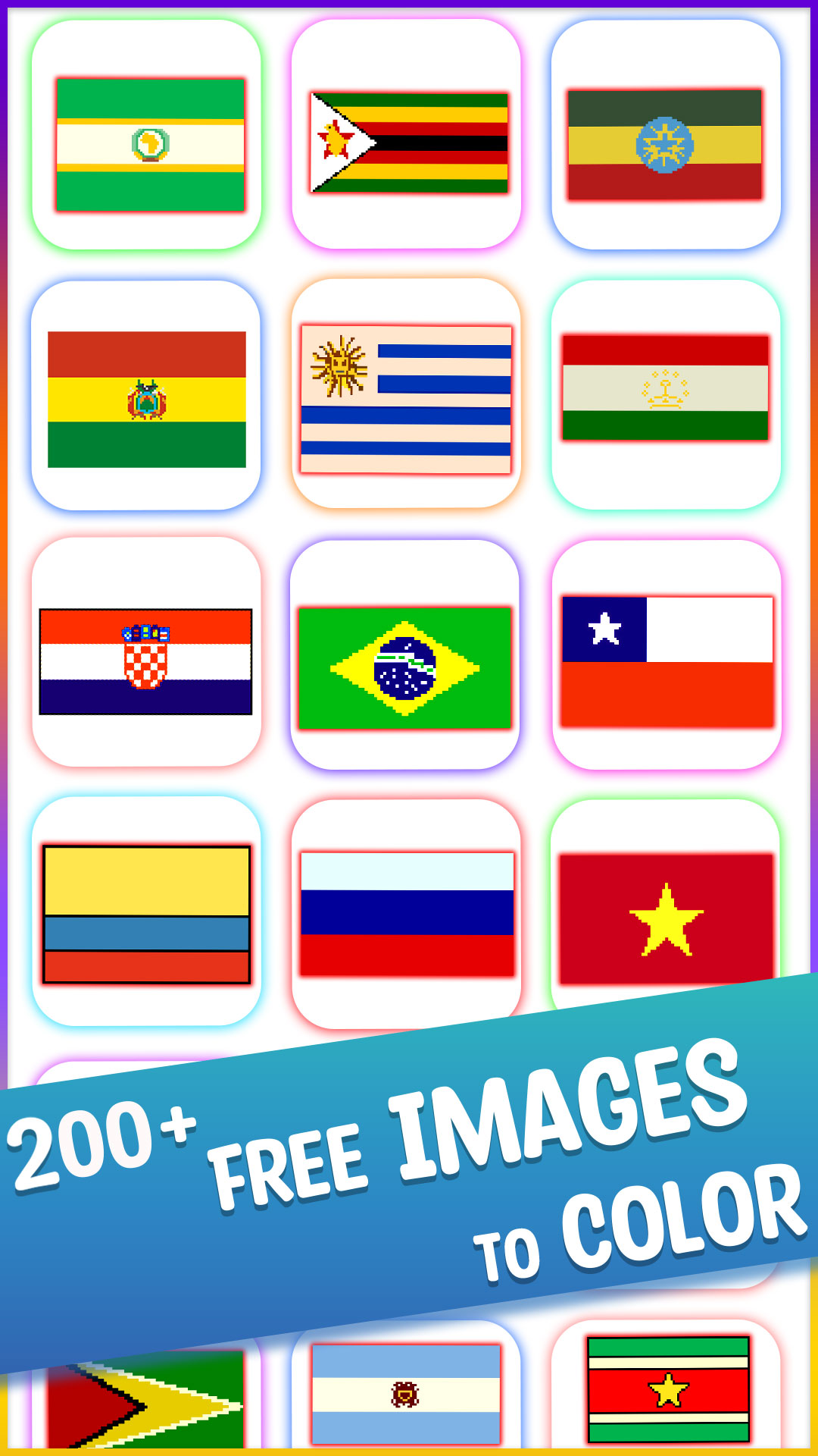 Flags Pixel Art - Coloring Pages - App on Amazon Appstore