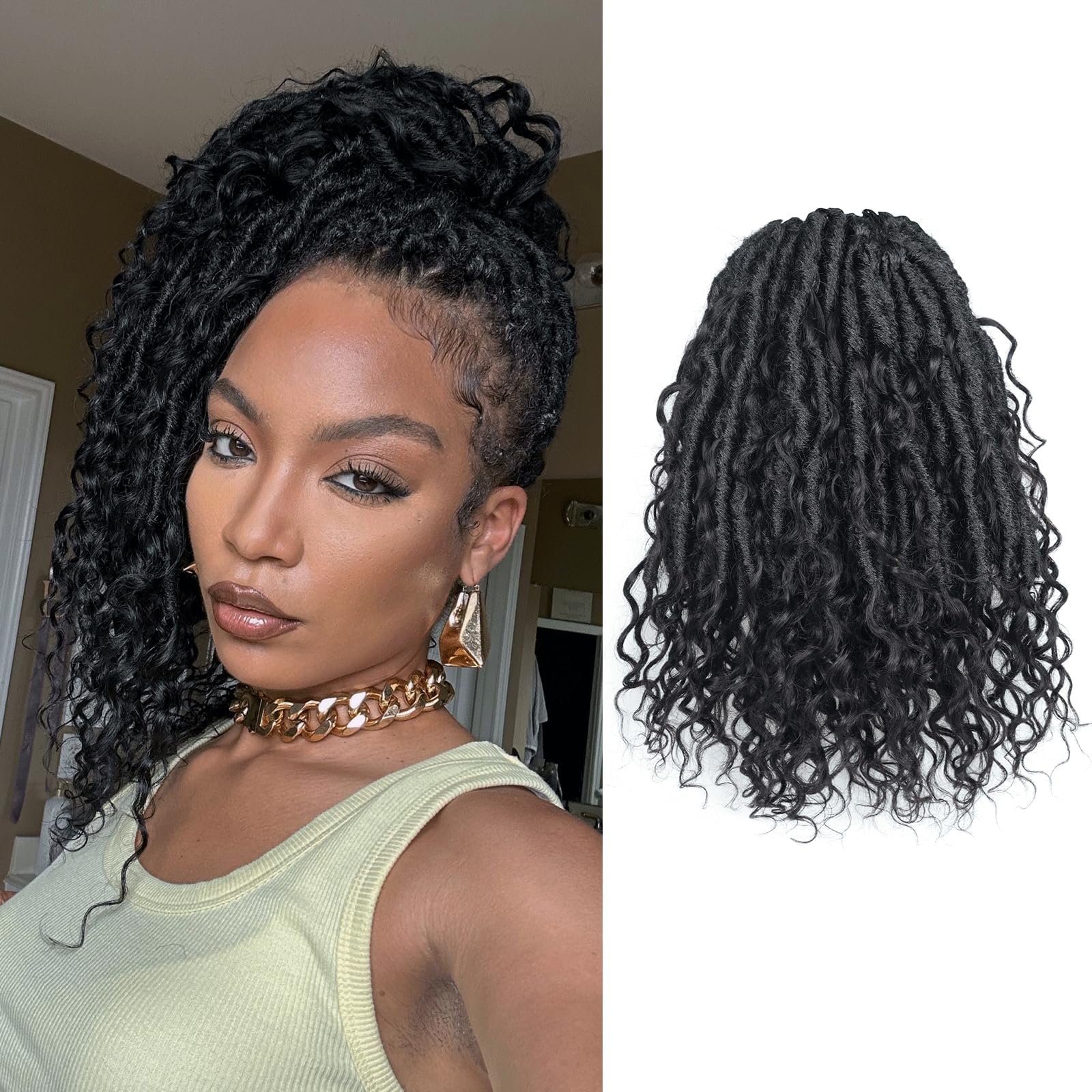 Amazon.com: Toyotress Boho Human Hair Locs - 14 Inch 8 Packs Pre-Looped ...