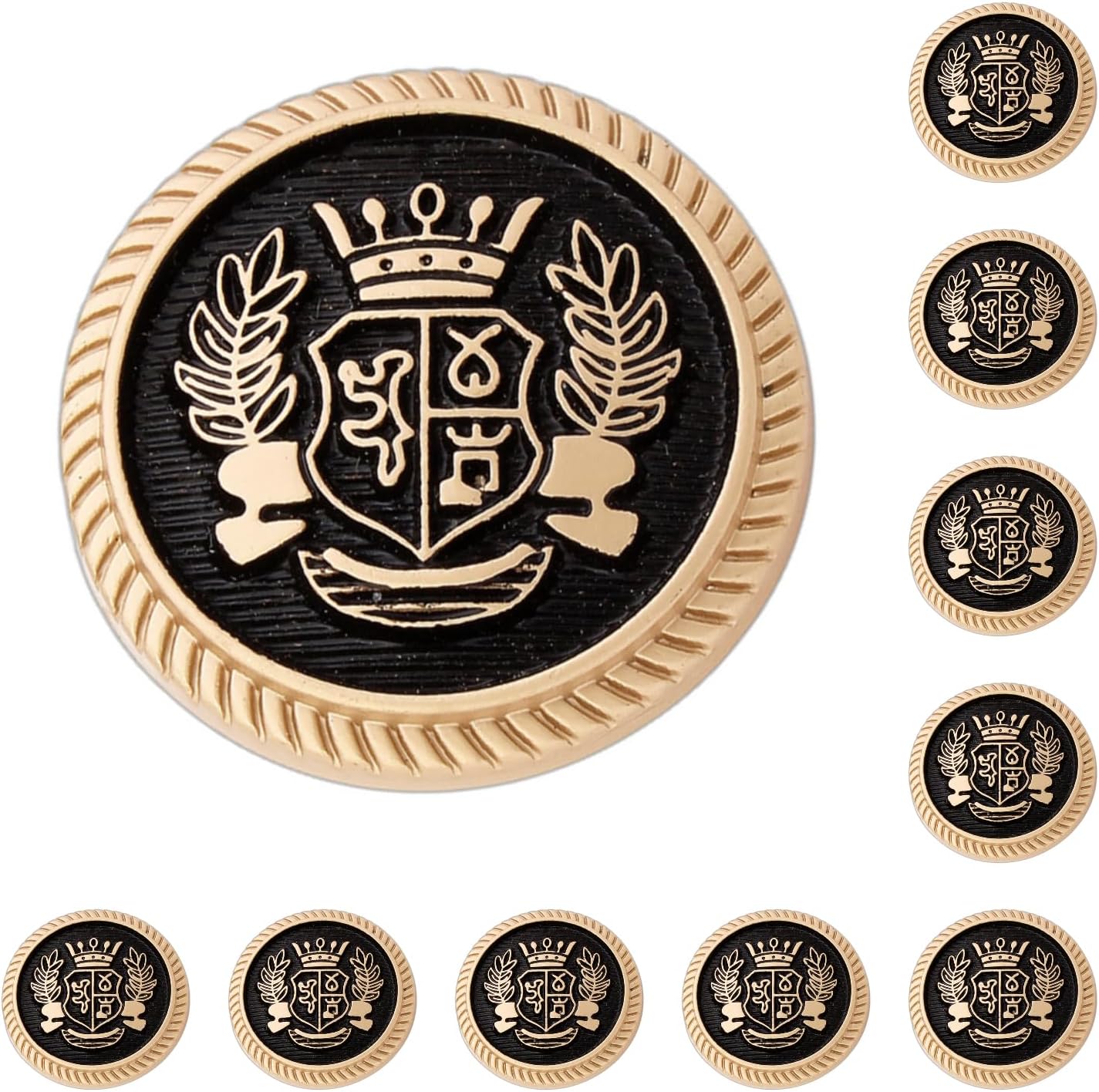 Amazon.com: Black Blazer Buttons Set - 10 Pieces 15mm Metal Buttons ...