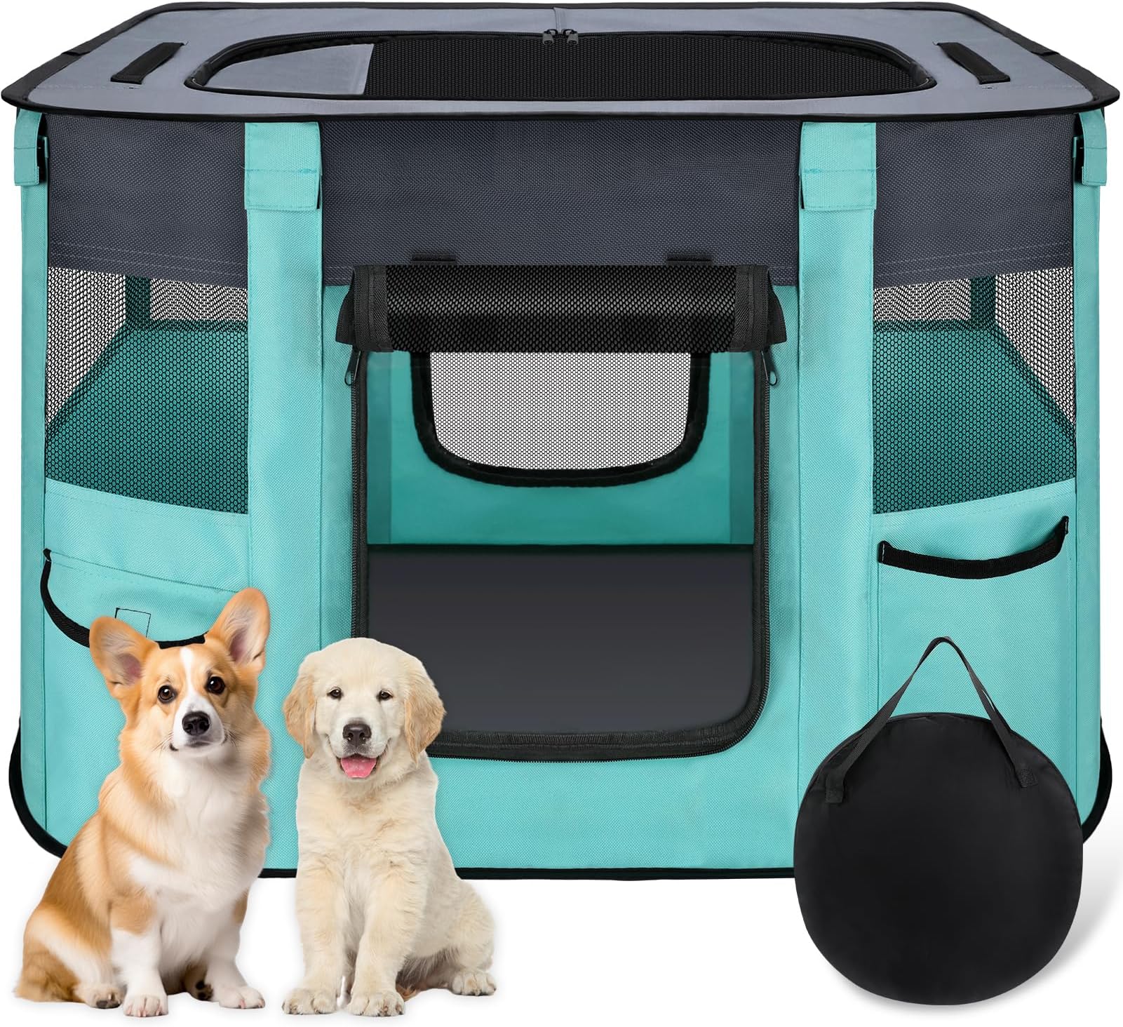 Amazon.com : Portable Pet Playpen-Foldable Dog Cat Playpen Indoor ...