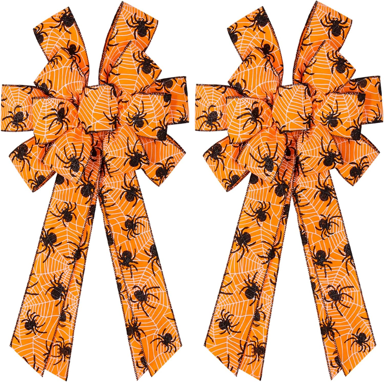 Amazon.com: EVRWO 2PCS Halloween Bows for Wreath Large Halloween Bow ...