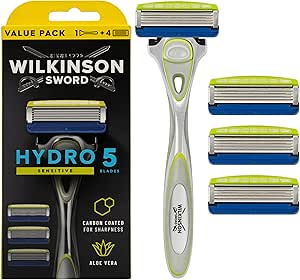 WILKINSON SWORD - Hydro 5 Sensitive Razor For Men, Aloe Vera to Reduce ...