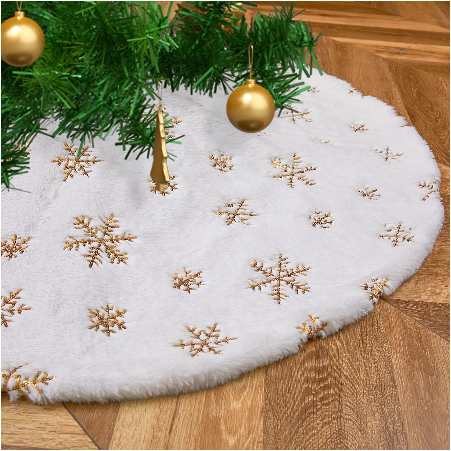 Amazon.com: Mr. Pen- Christmas Tree Skirt 48 inches, White Faux Fur ...