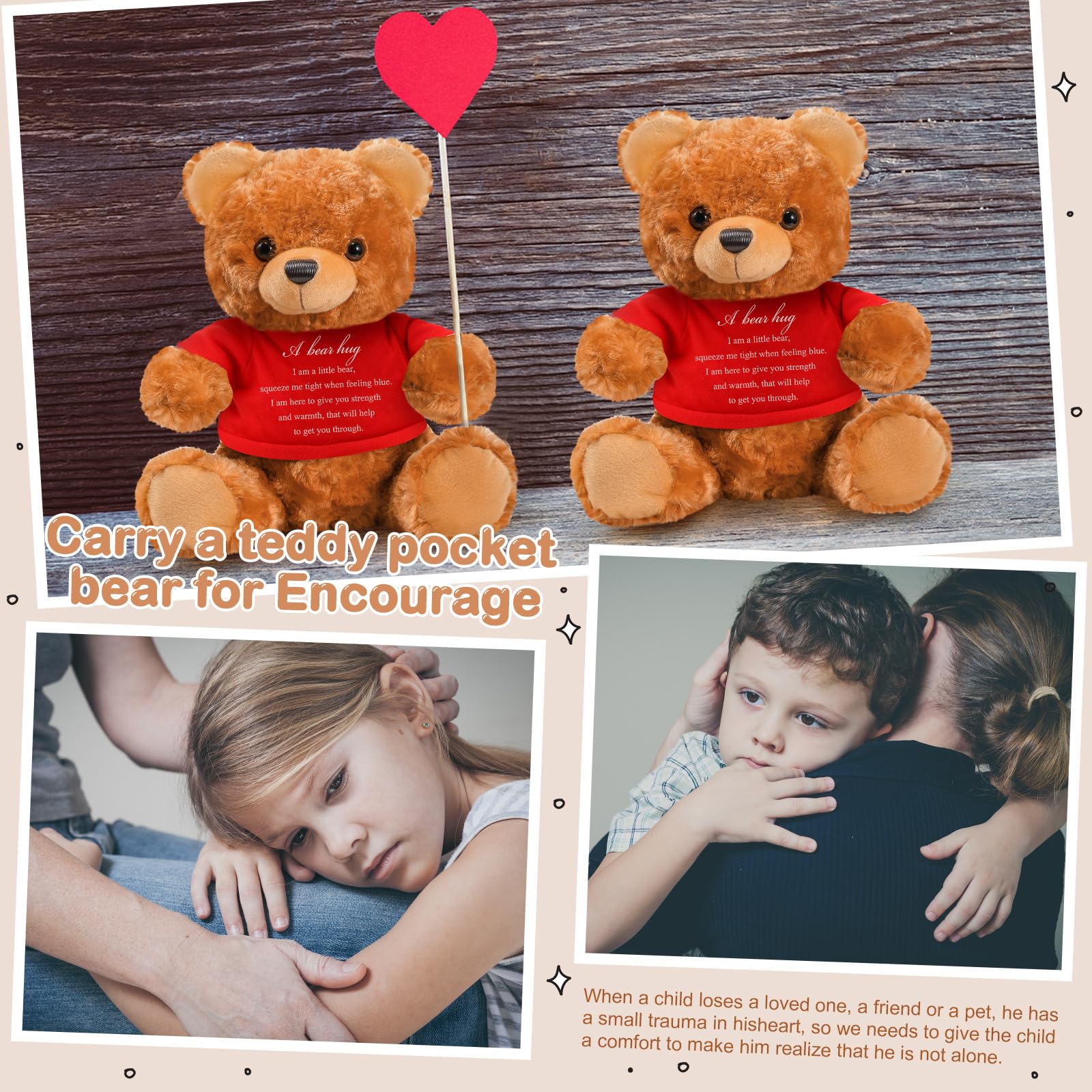 Snapklik.com : Meooeck 2 Pcs Bear Plush Stuffed Animal Sympathy Gifts ...
