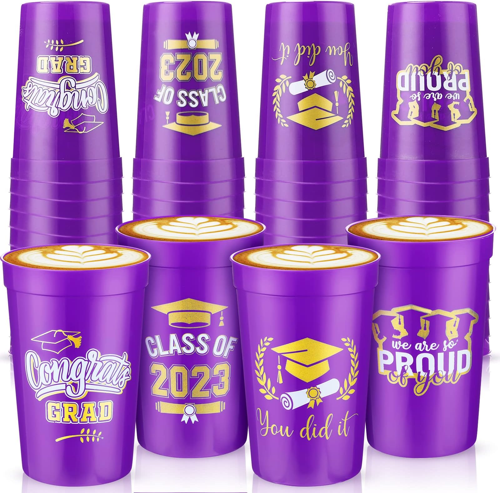 Amazon.com: Ramede 60 Pcs 16 oz Graduation Cups 2024 Graduation Plastic ...