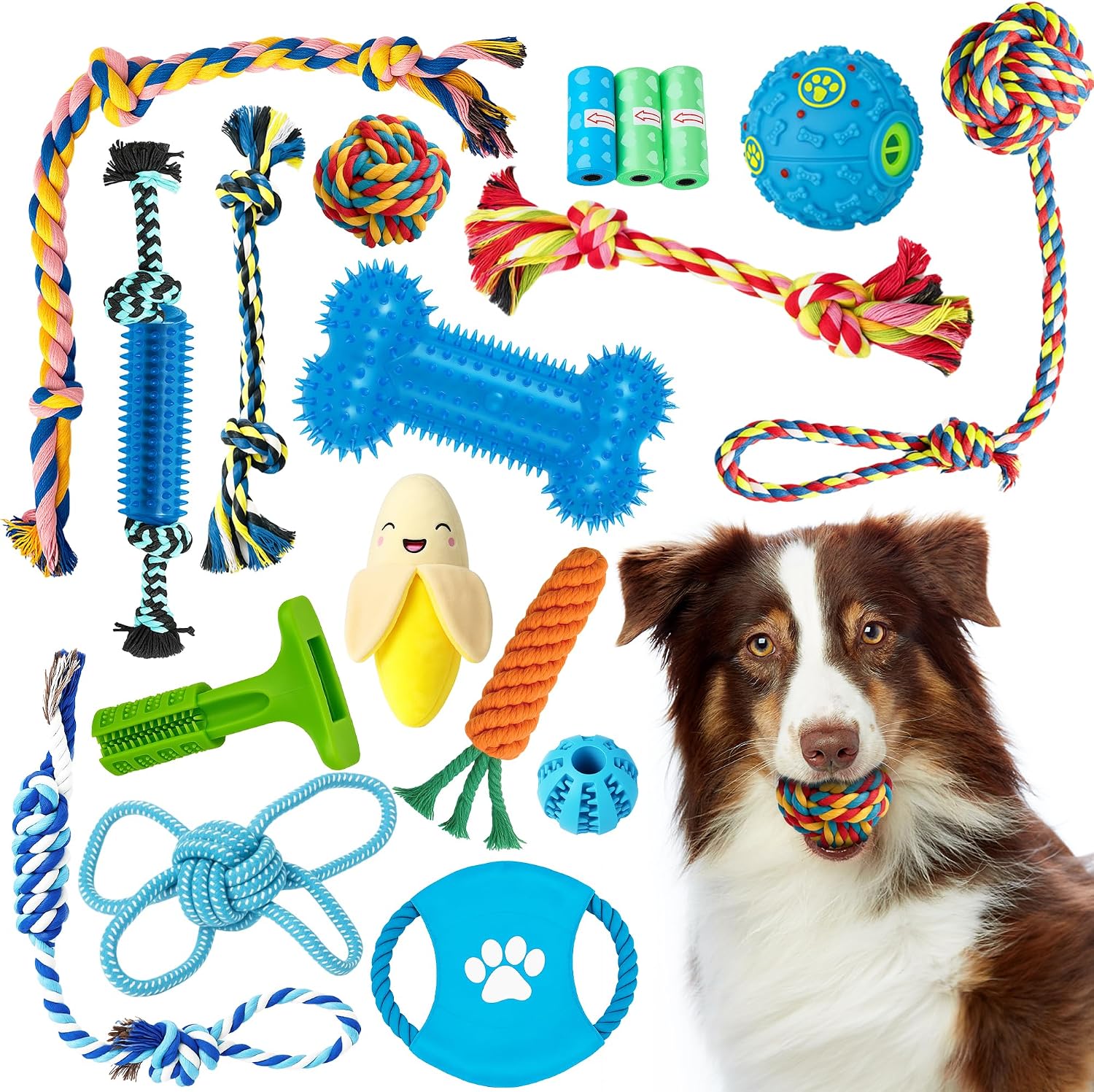 ZENO Dog Toys 18 Pack | Puppy Toys | Rope Chew Toys for Dogs | Puppy ...