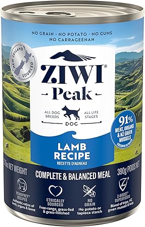 ZIWI Peak Canned Wet Dog Food – All Natural, High Protein, Grain Free, Limited Ingredient, with ...