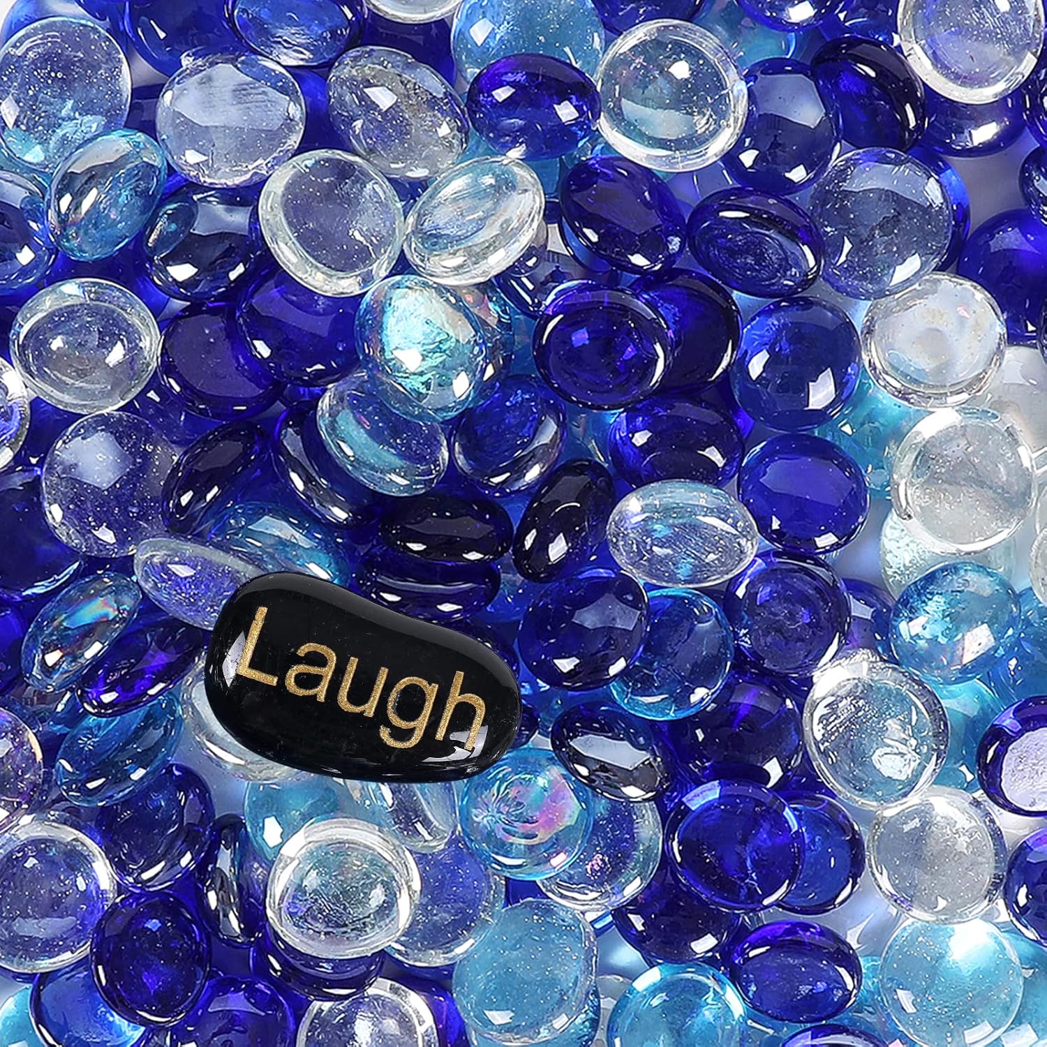 Amazon.com: Ausluru 11LB Fire Glass Beads Flat Glass Marbles for ...