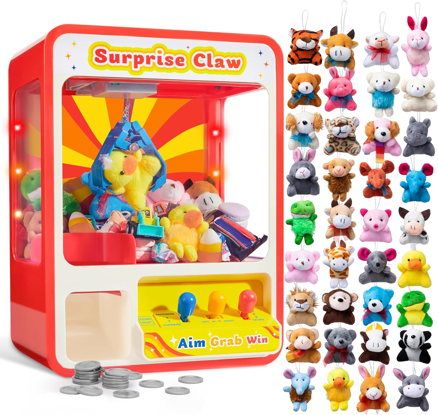 Amazon.com: JOYIN Claw Machine Arcade Toy with LED Light & Adjustable ...