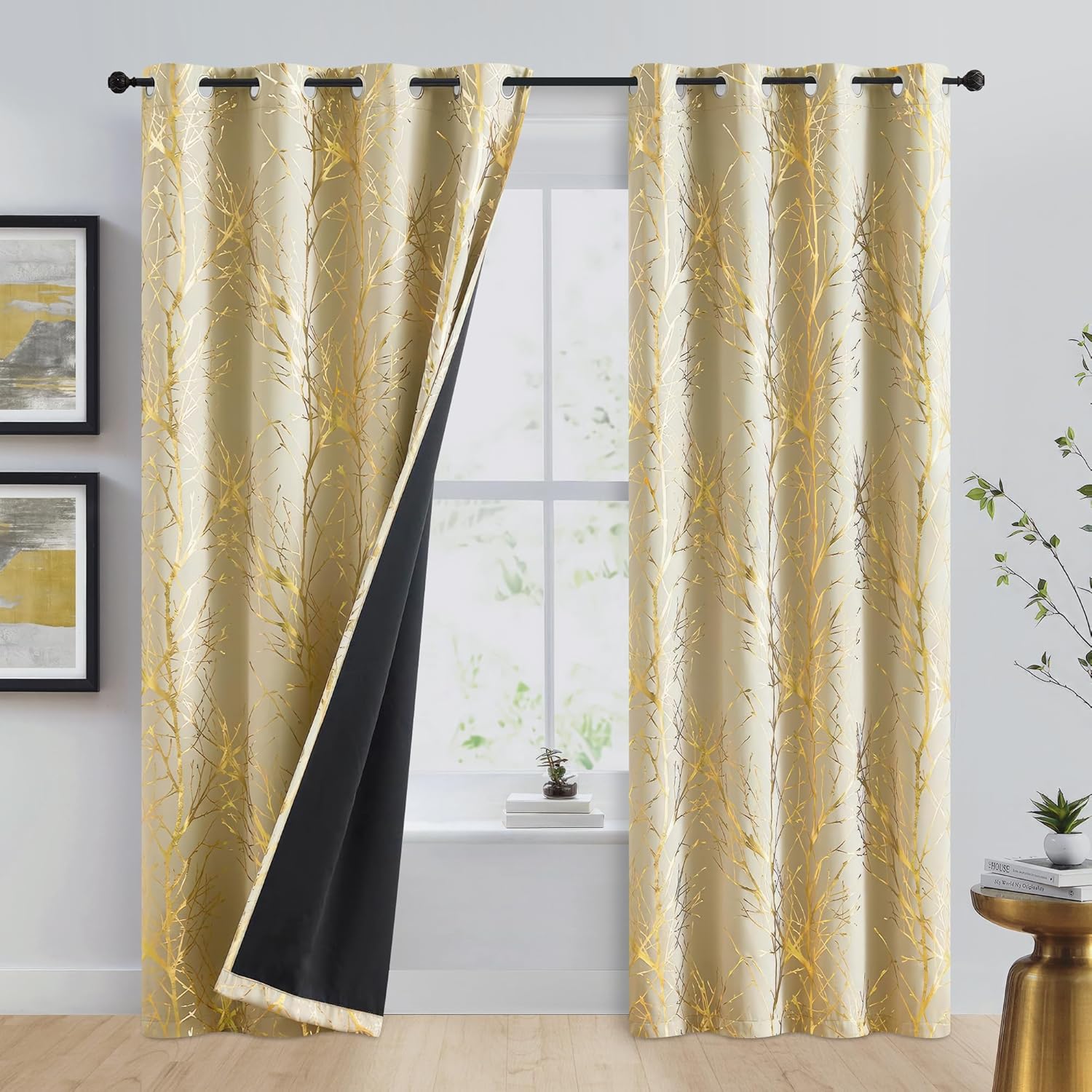 Amazon.com: FMFUNCTEX 100% Blackout Curtains for Bedroom, 96 Inches ...