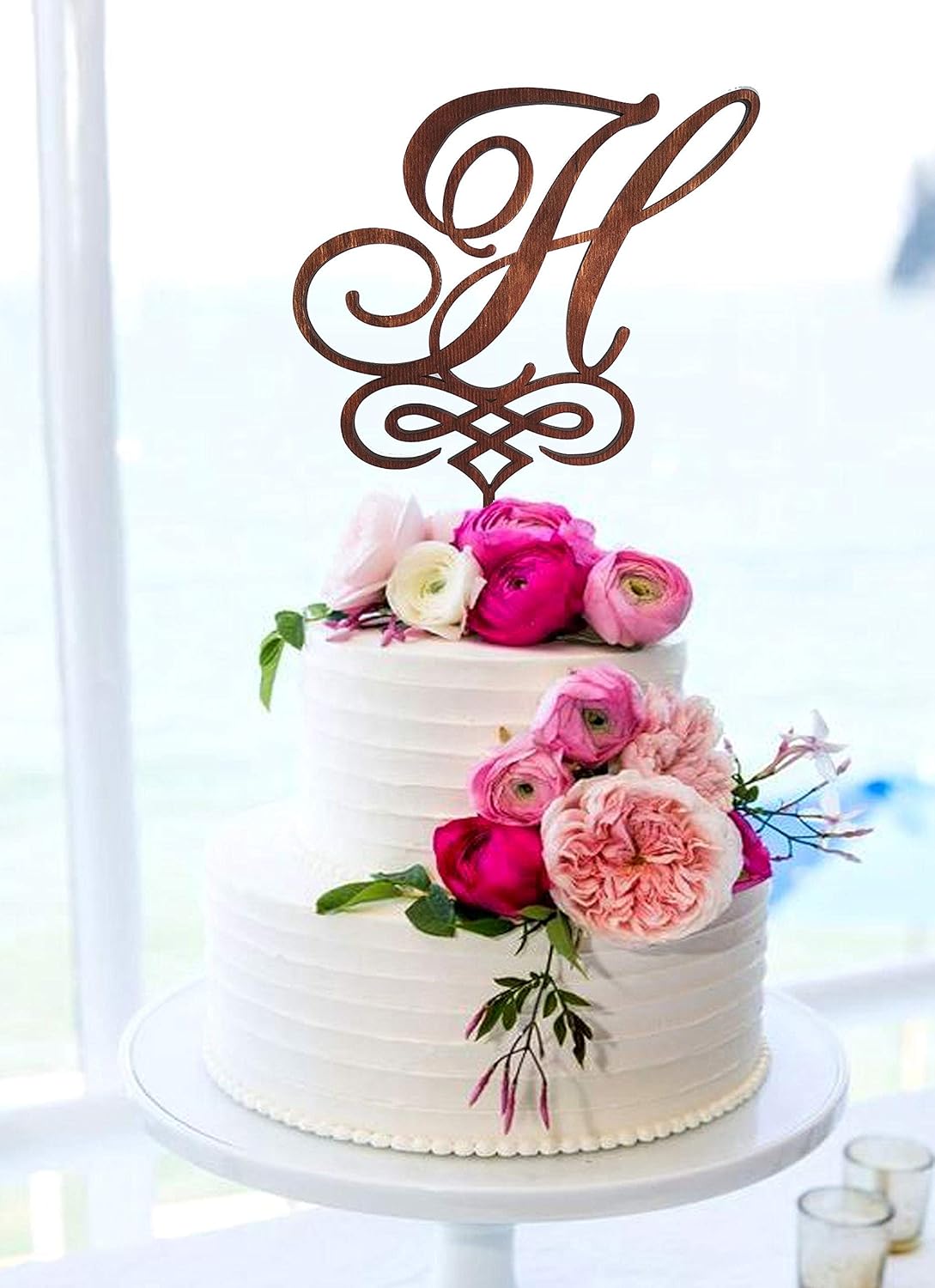 Gold Monogram Wedding Cake Toppers