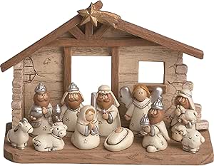 Amazon.com: Miniature Kids Nativity Scene with Creche, Set of 12 ...